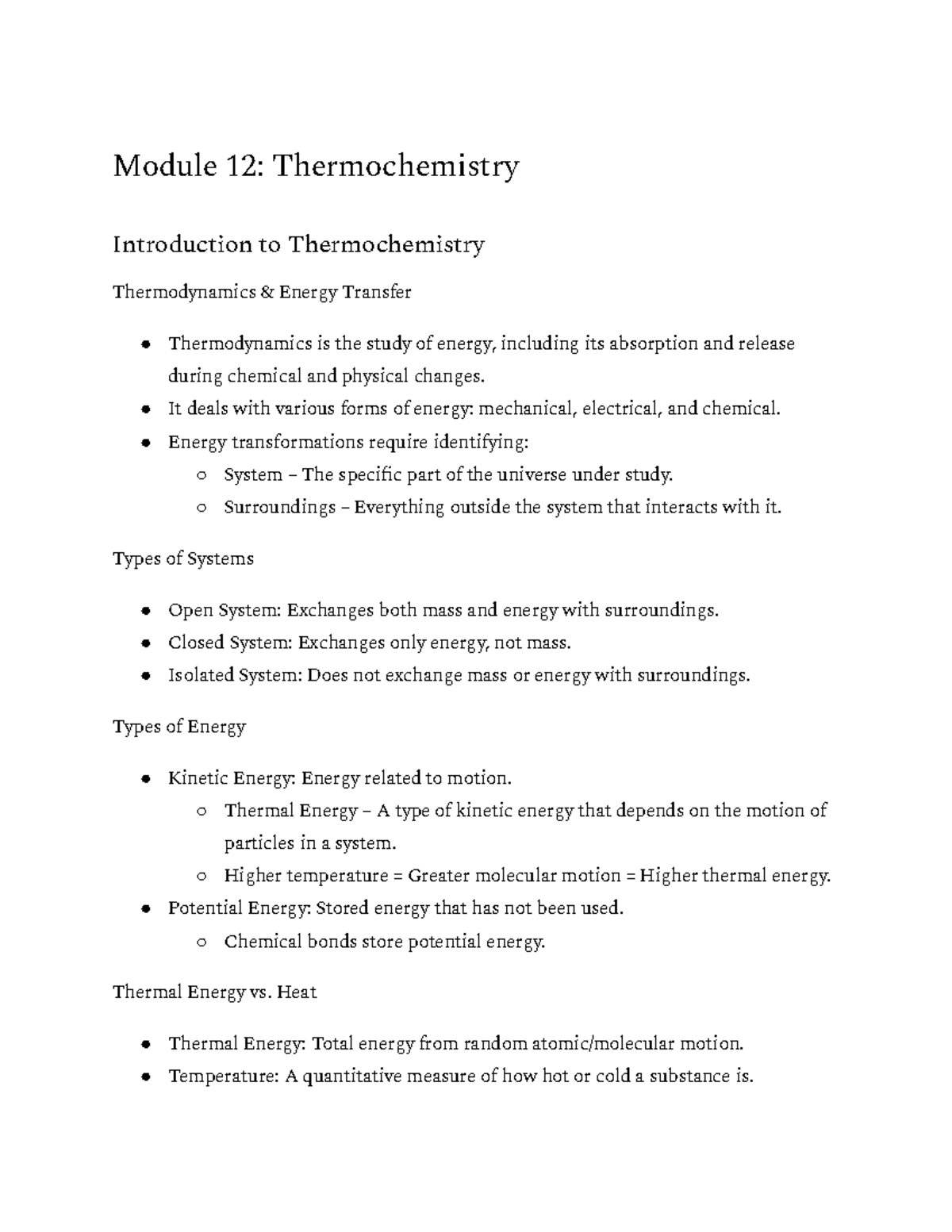 Chem 1 exam 4 - thermochemistry and gas laws - Module 12 ...