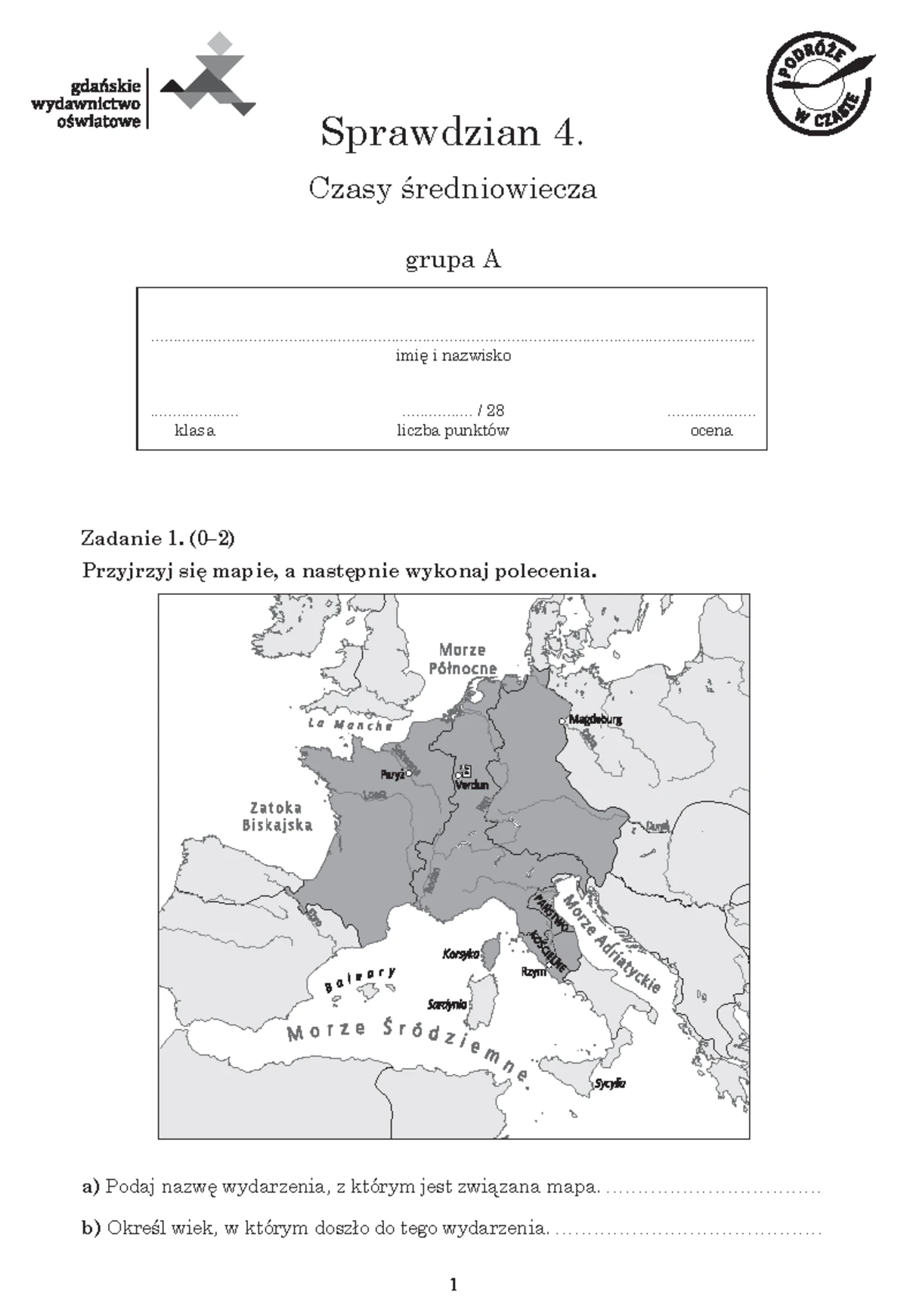 Metabolizm - Grupa A | strona 1 z 10 1 2 3 4 5 6 7 Grupa A Klasa .................... Imię i ...