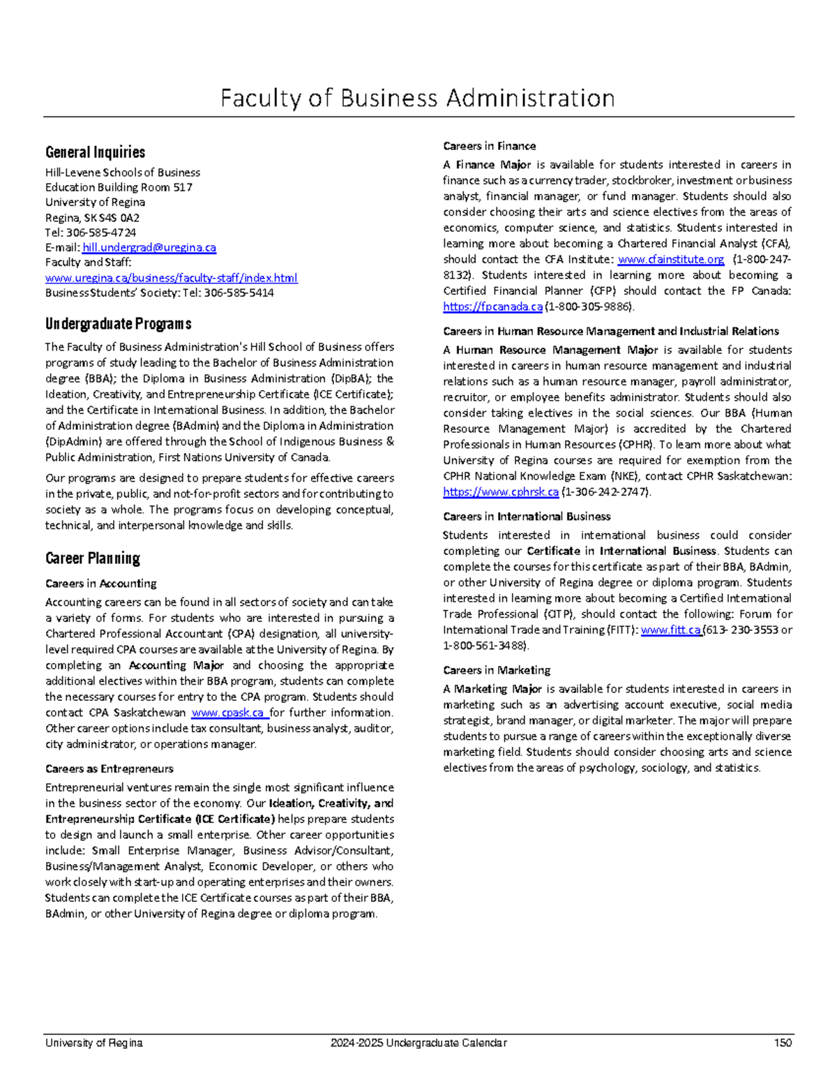 Faculty of business administration - General Inquiries Hill-Levene ...
