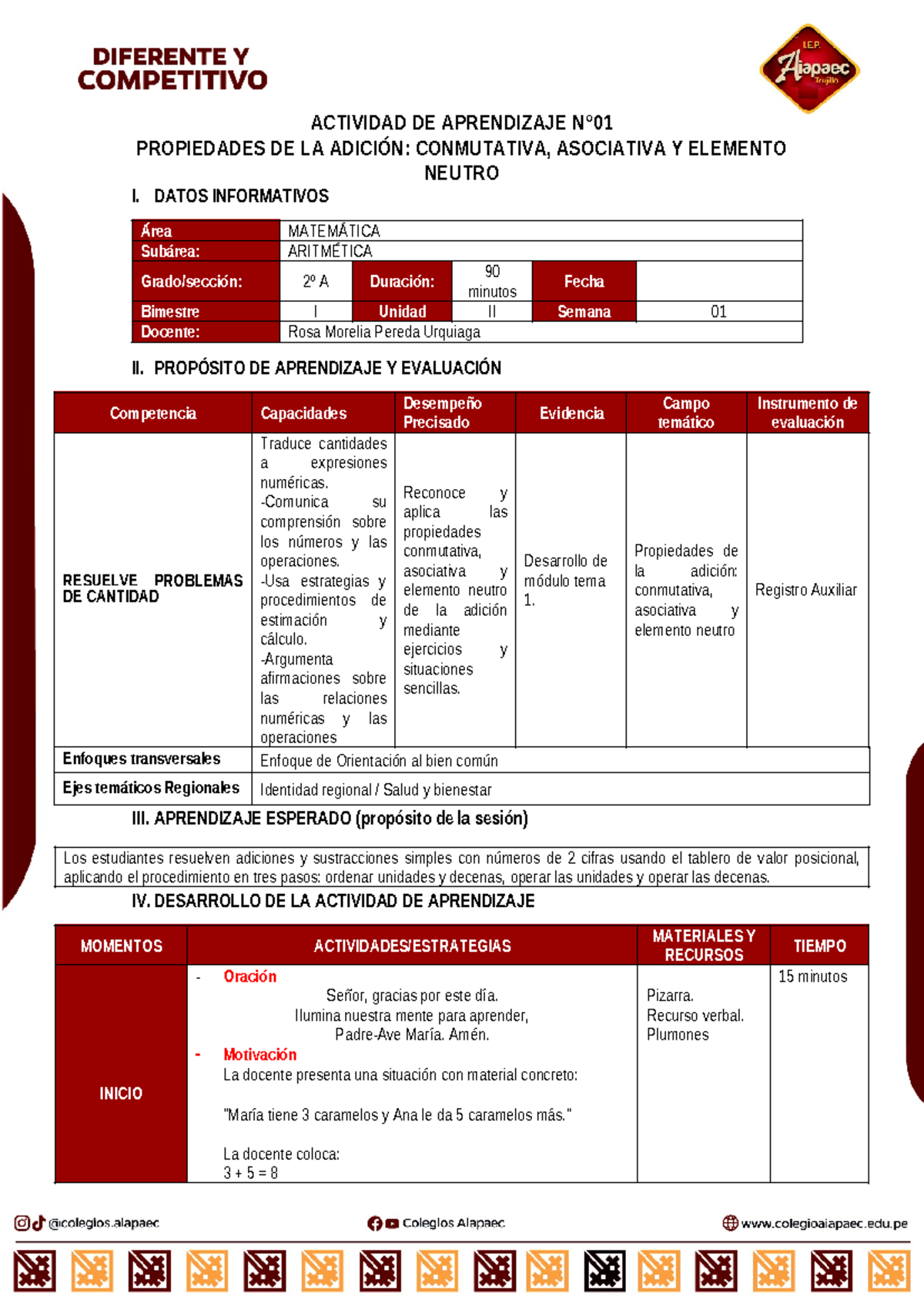 Propiedades de la Adición: Conmutativa, Asociativa y Neutro - 2º A ...
