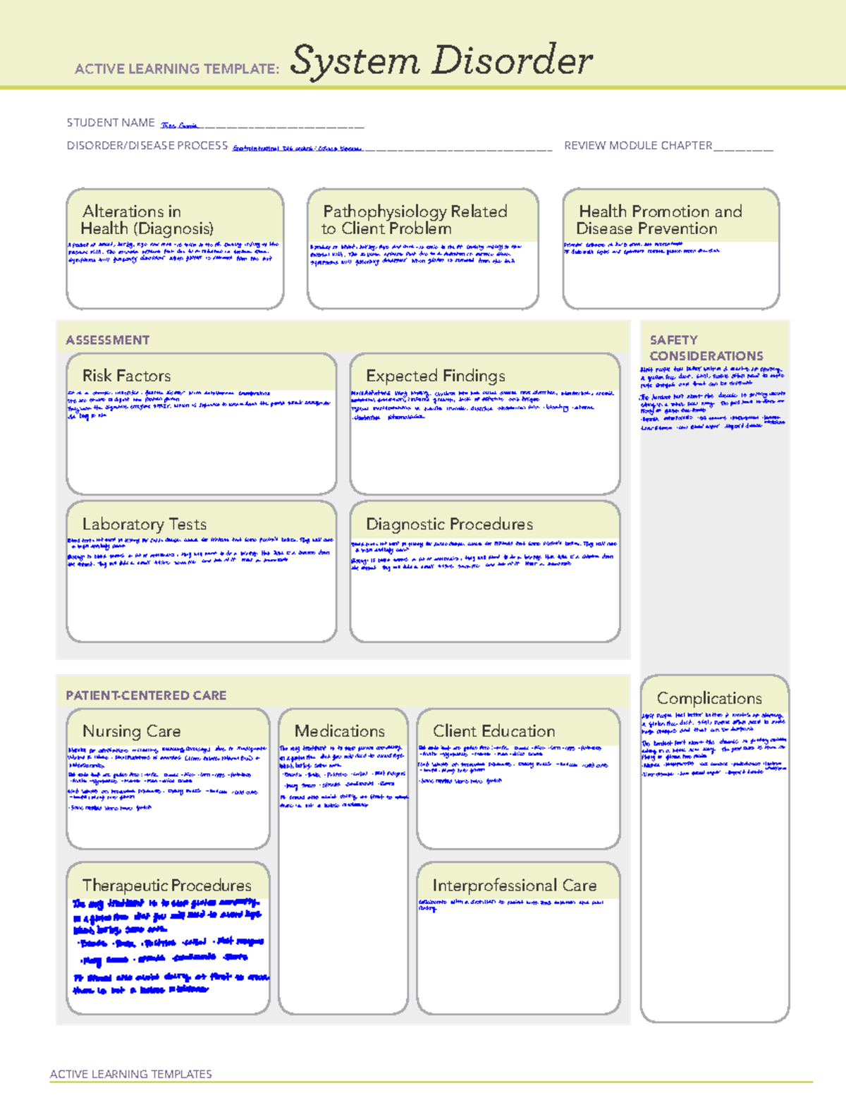 ALT 4 - Active Learning Template for Celiacs Disease Overview - Studocu