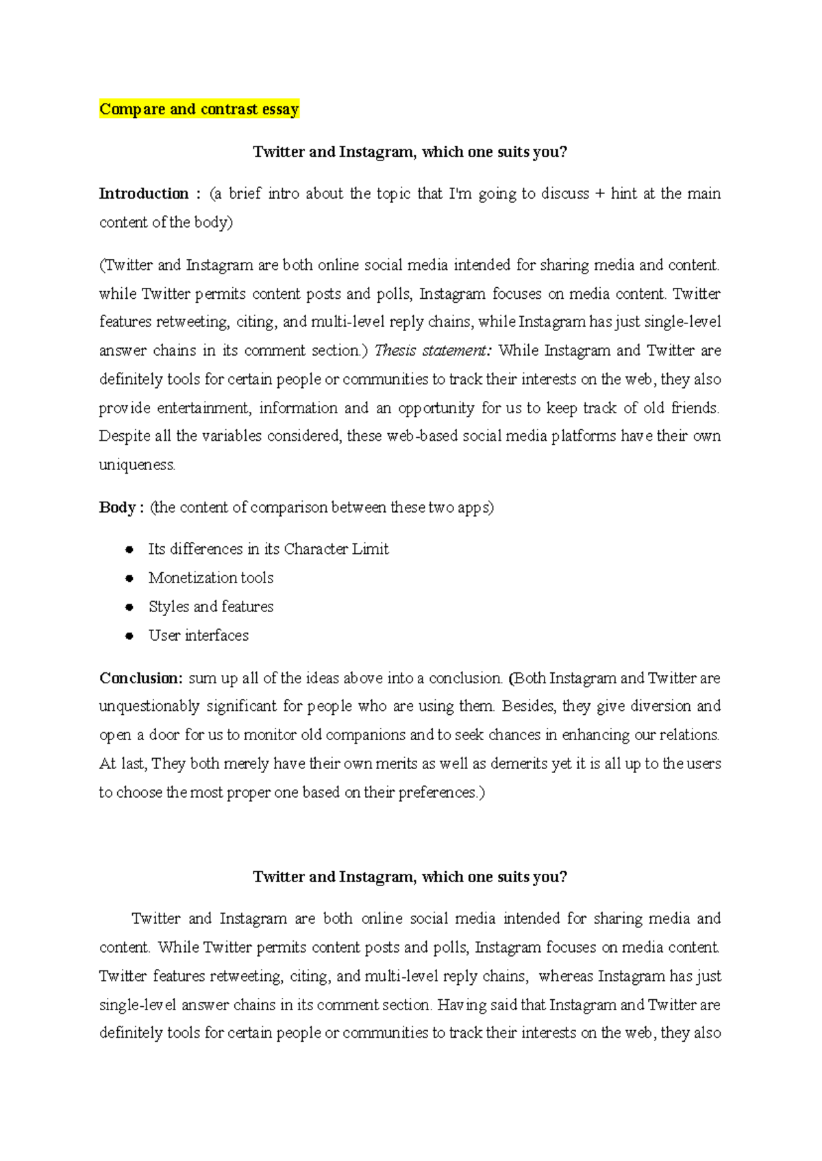 Comparative Analysis of Twitter and Instagram: Which One Fits You ...