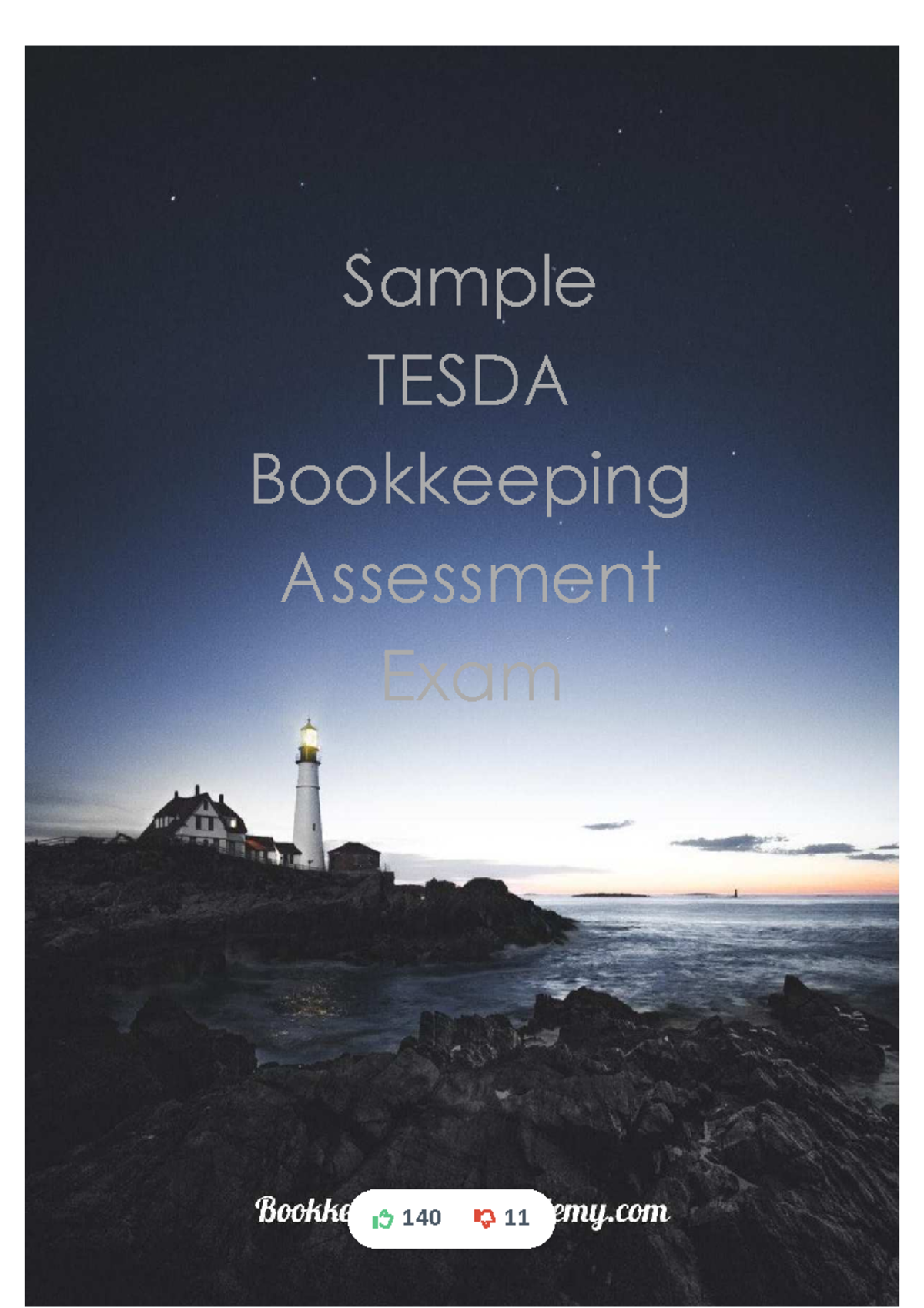 Sample TESDA Bookkeeping Assessment Exam 140: Ledger & Financial ...