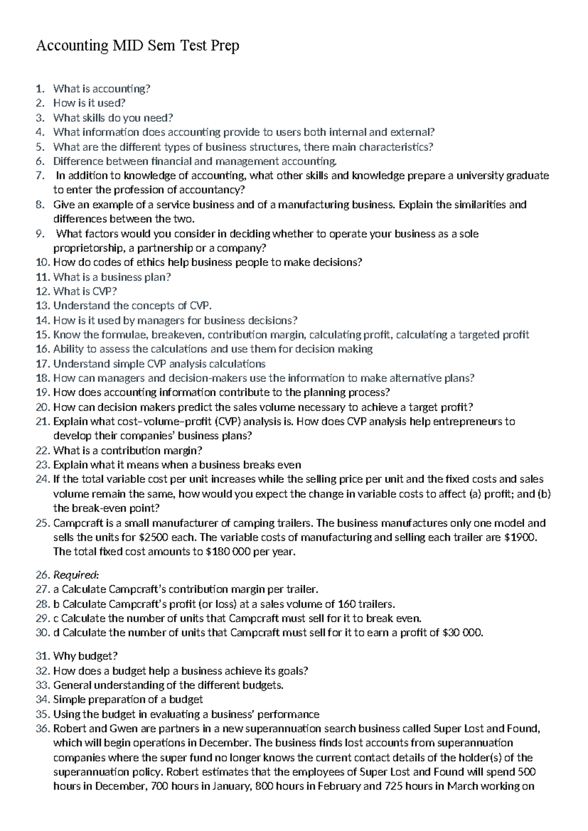 Accounting MID Sem Test Prep: Key Concepts and Business Applications ...