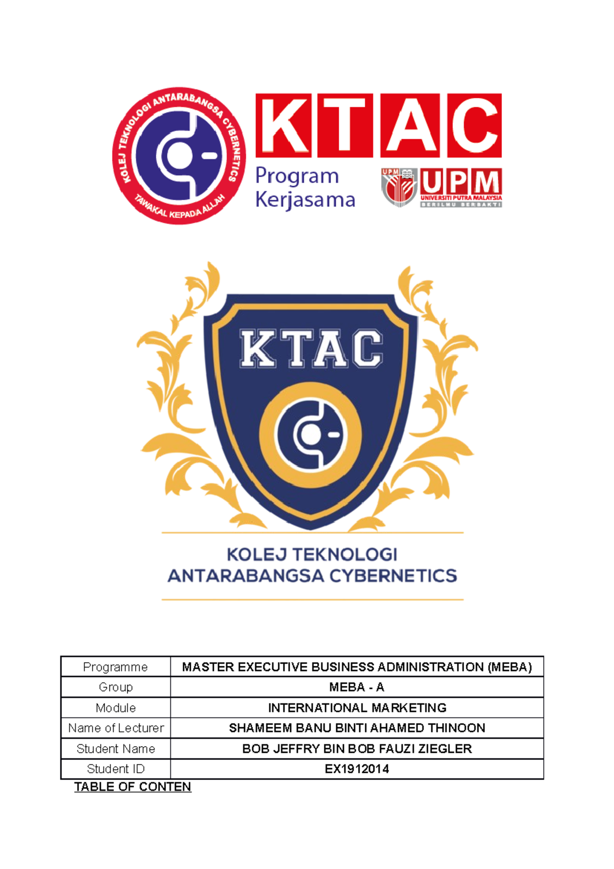 KTAC MEBA Assignment #2: Analysis of Mechanical Seal Market Needs - Studocu