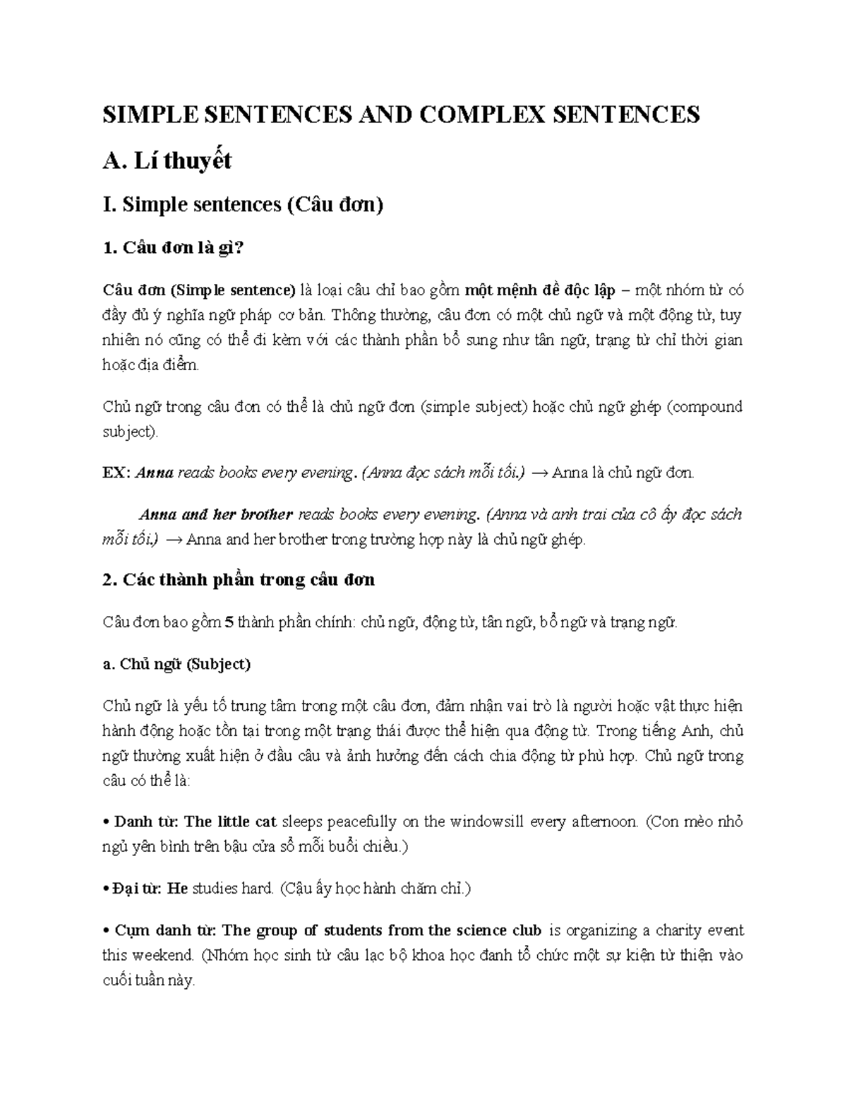 SIMPLE AND COMPLEX SENTENCES: A Comprehensive Guide - Studocu
