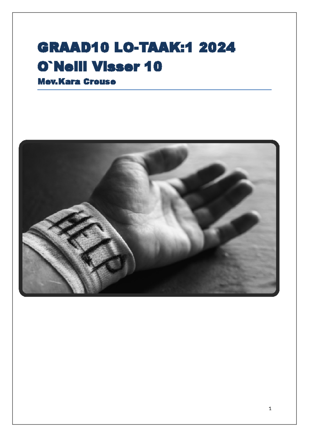 GRAAD10 LO-TAAK 1: O'Neill Visser (2024) - Inhoud en Aktiwiteite - Studocu