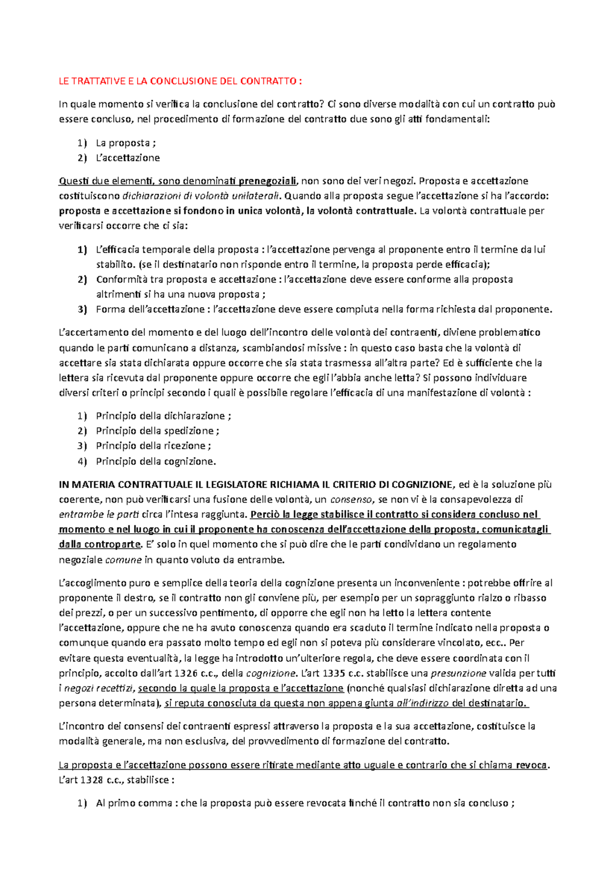 LE Trattative E LA Conclusione DEL Contratto - LE TRATTATIVE E LA ...