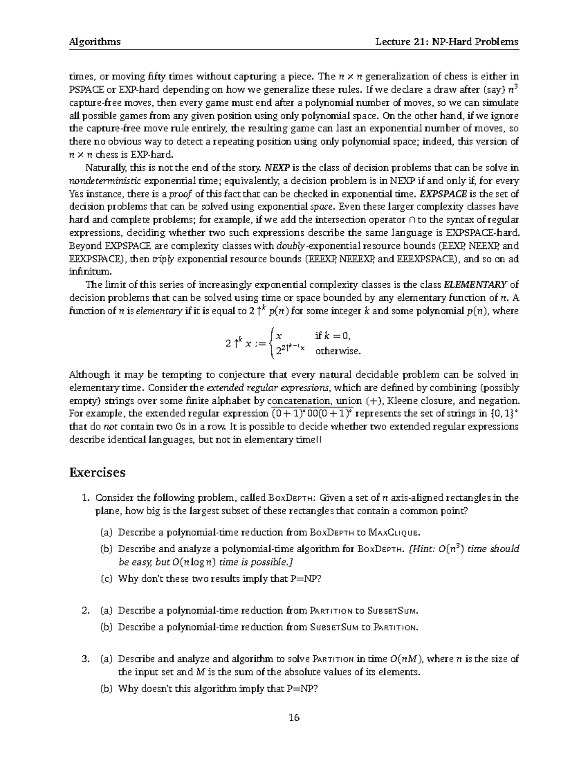 Algorithms Lecture 21: Complexity Classes and Problem Reductions - Studocu