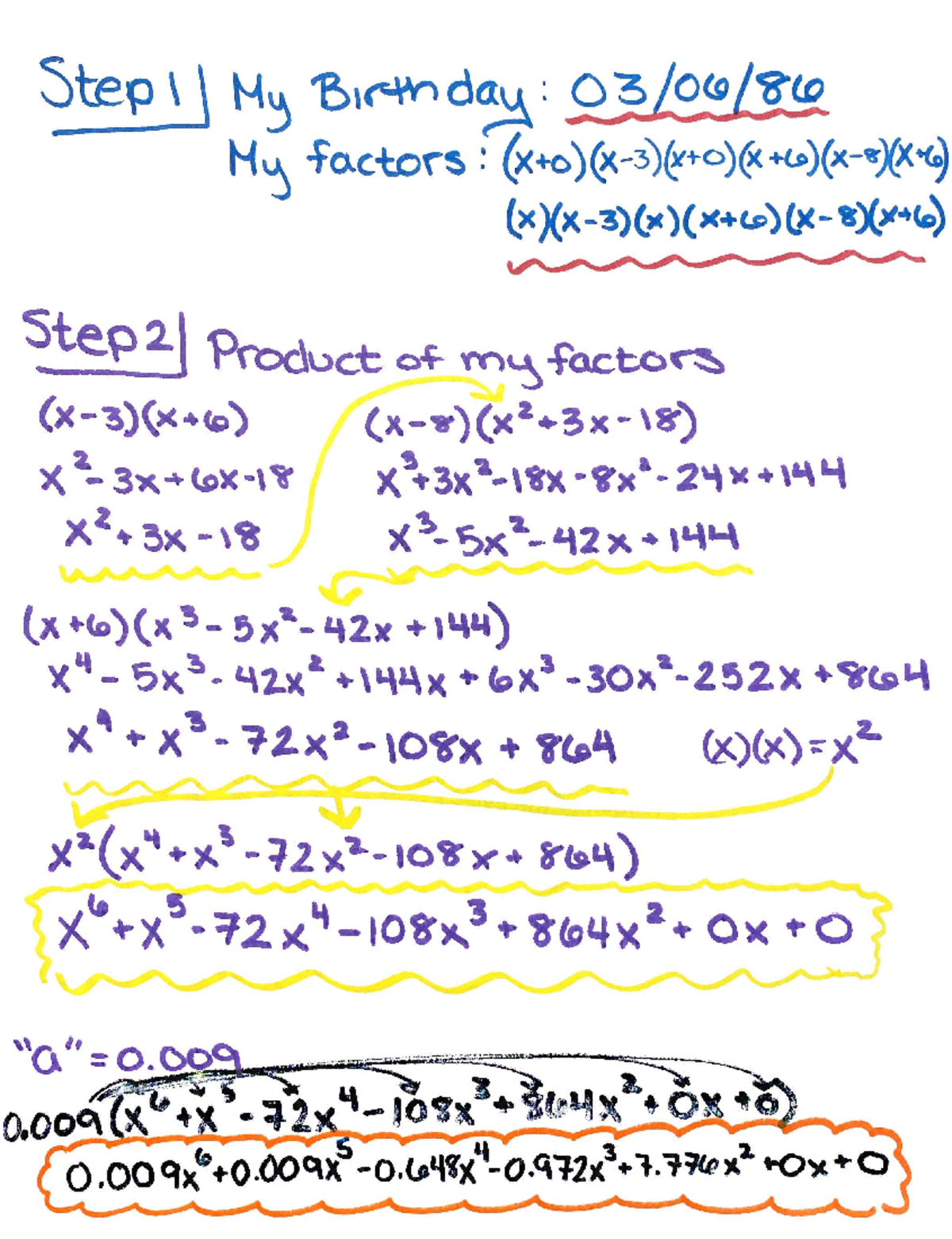 Birthday Polynomial Project Sample Work 2023-2 - Studocu