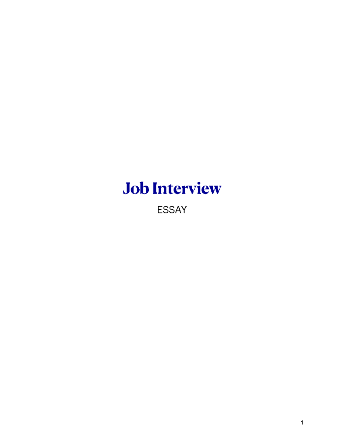 Job Interview Essay: Strategies for Success and Personal Growth - Studocu