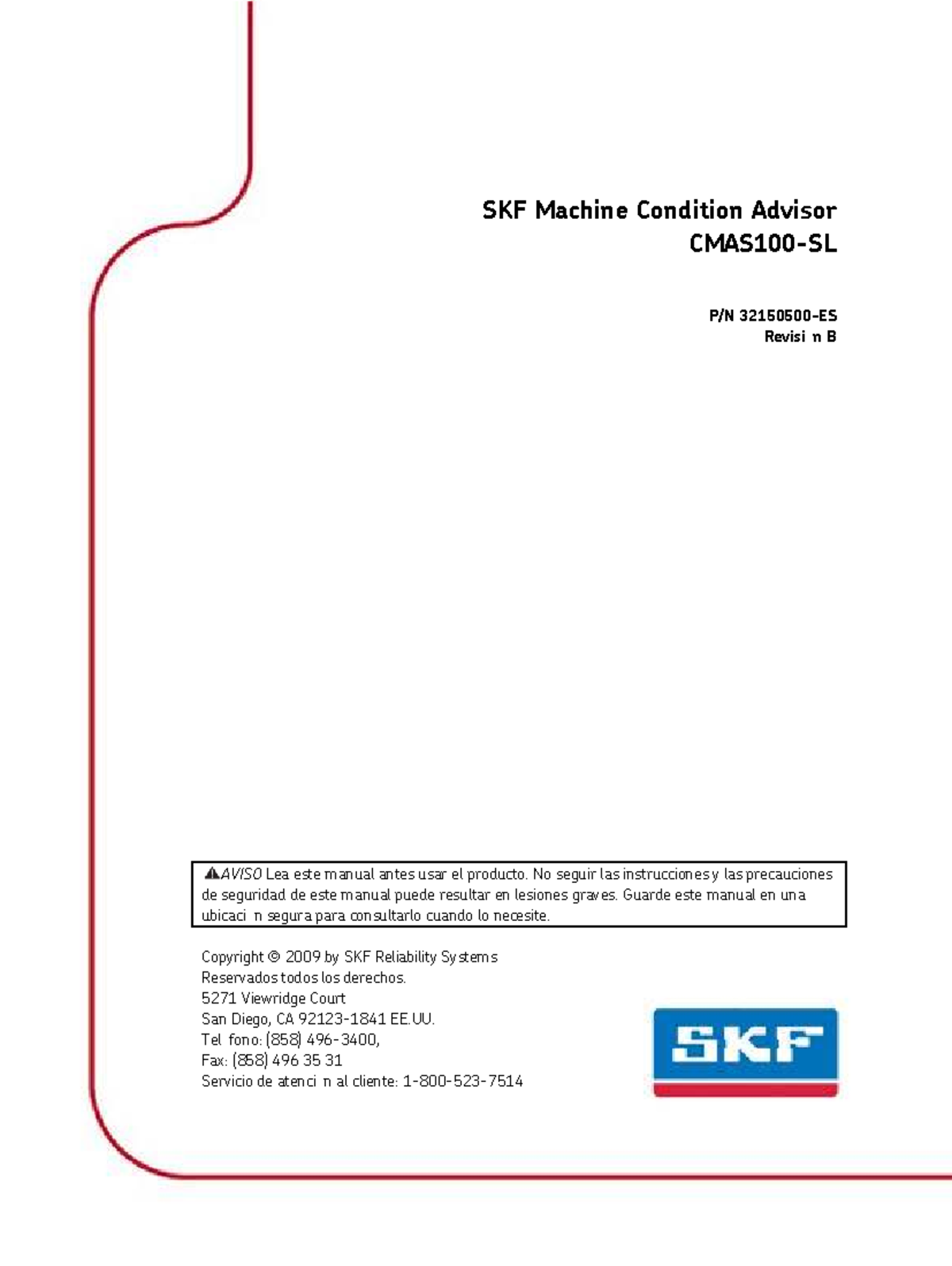 MCA Manual Spanish 321505 b0 UM-ES - SKF Machine Condition Advisor ...