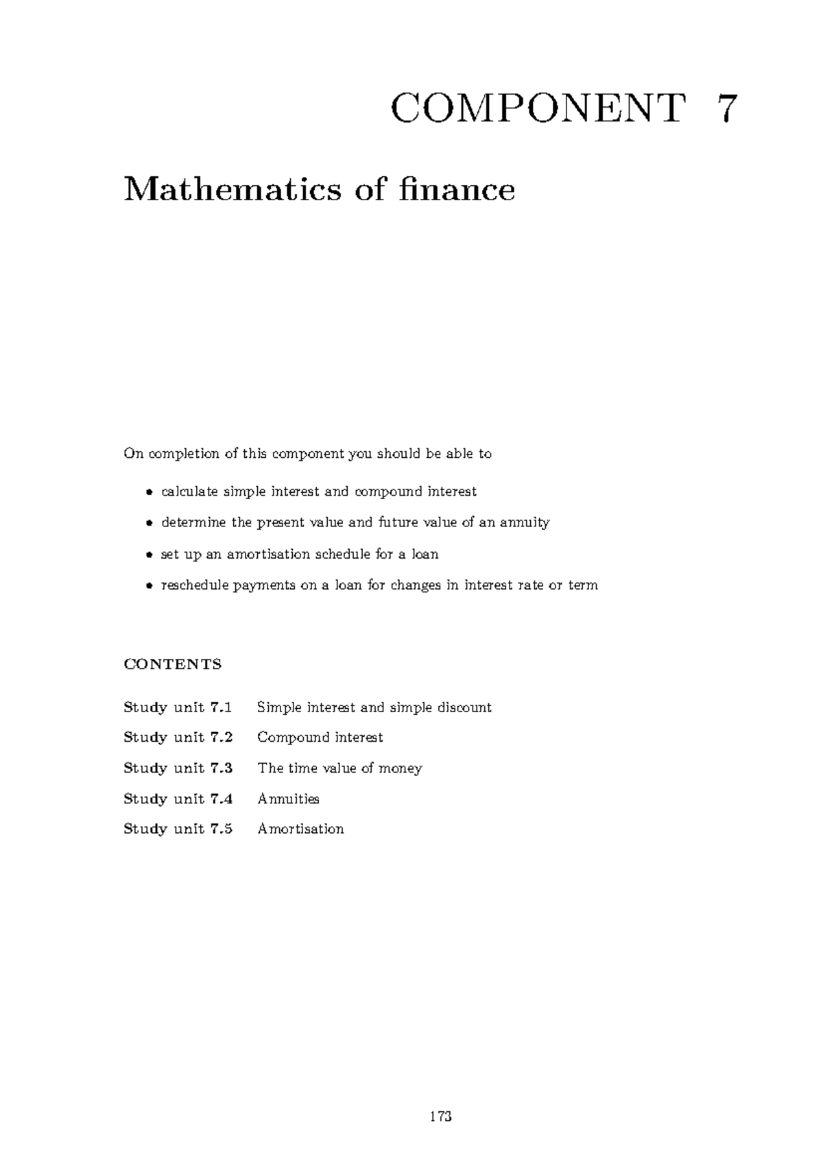 QMI1500: Chapter 7 - Mathematics of Finance: Interest Calculations and ...