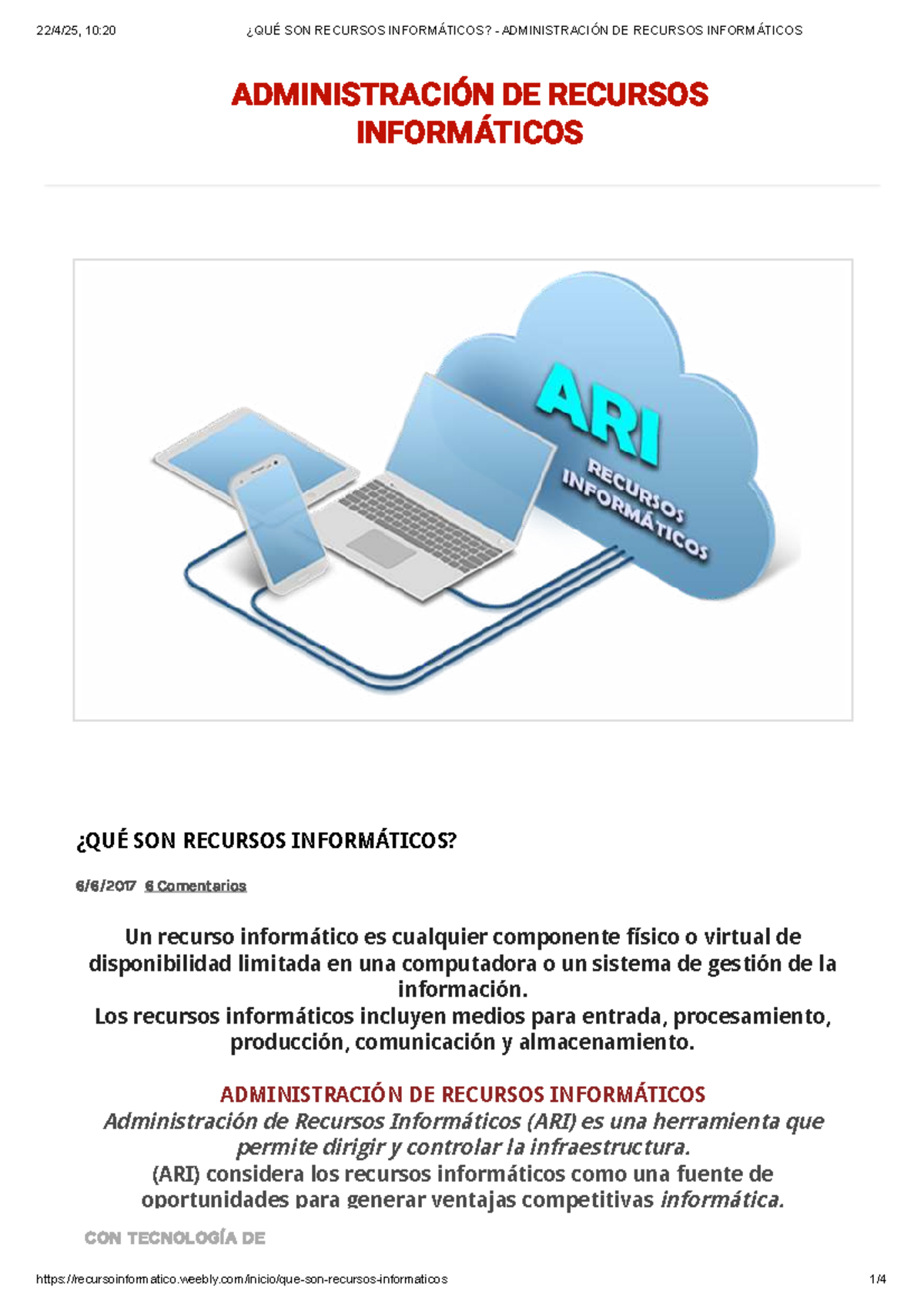 ¿QUÉ SON Recursos Informáticos - Administración DE Recursos ...
