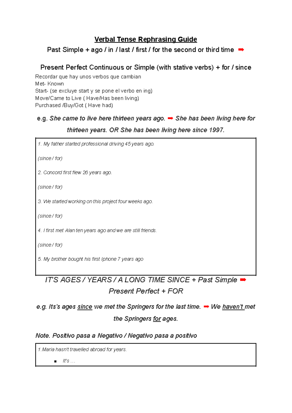 Verbal Tense Rephrasing Guide: Past Simple & Present Perfect Techniques ...