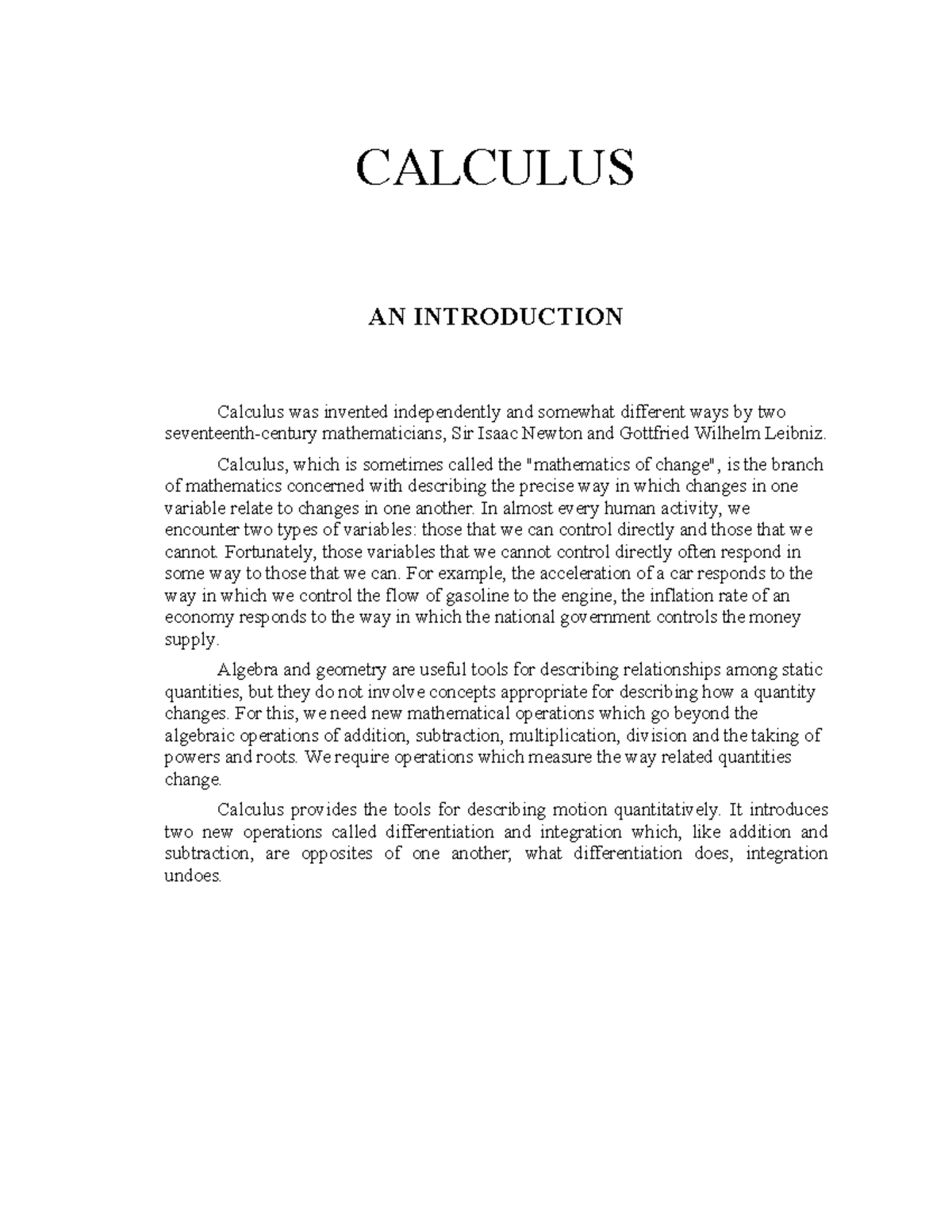 CALCULUS 101: INTRODUCTION TO FUNCTIONS AND THEIR GRAPHS - Studocu