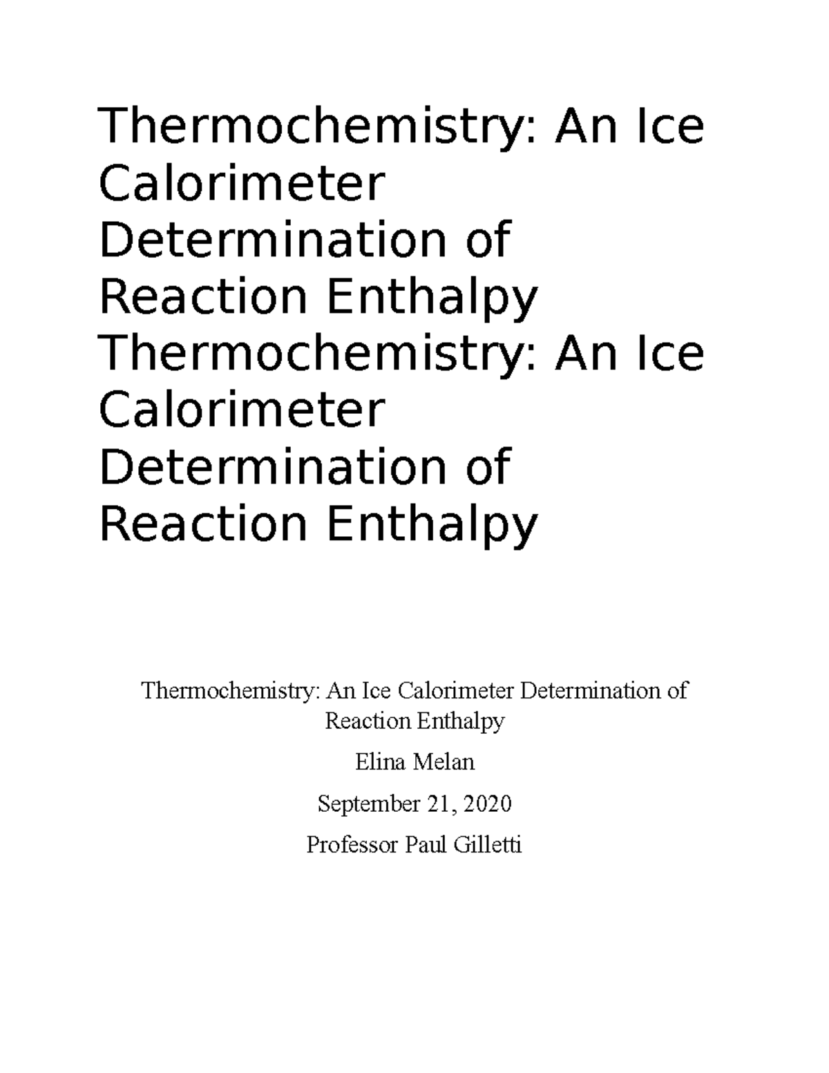 Thermochemistry - lab - Thermochemistry: An Ice Calorimeter ...
