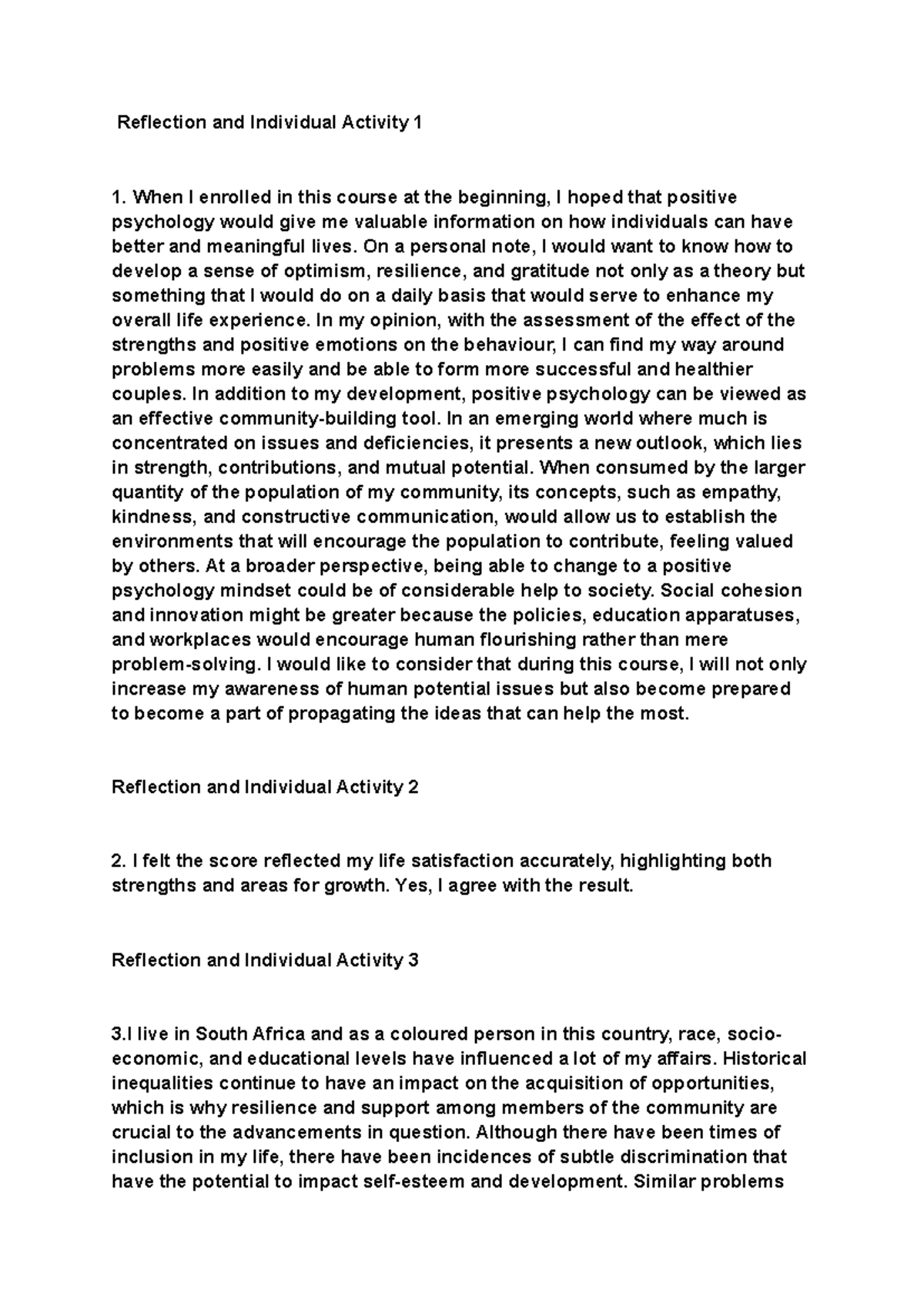 Psych 221: Reflection and Individual Activity Portfolio - Studocu