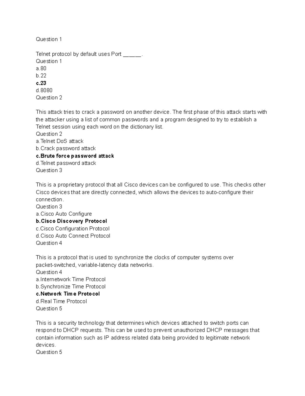 Prelim Quiz 2 - Lab Lecture on Networking Protocols - Studocu