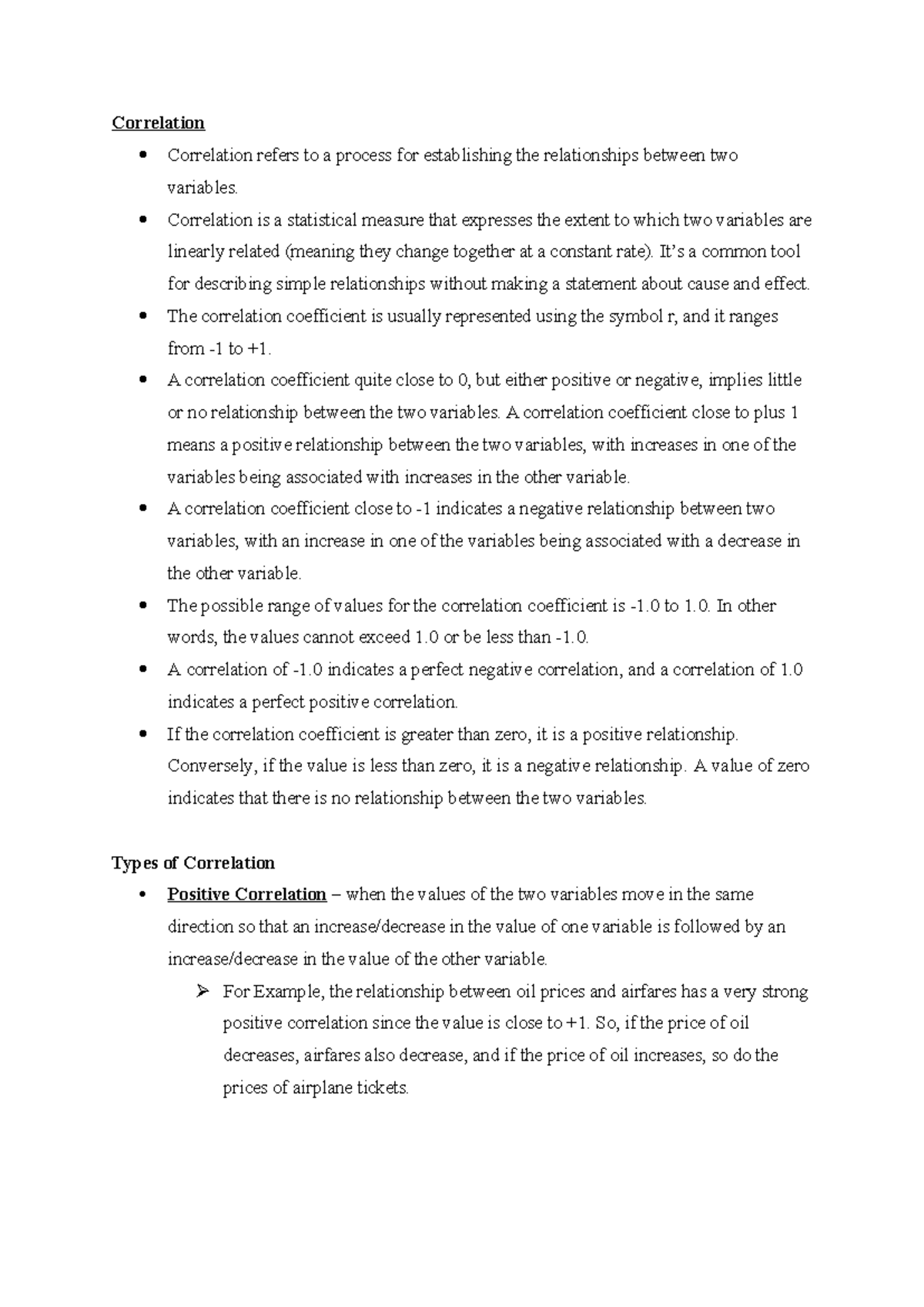 Correlation Theory - Lecture notes - Correlation Correlation refers to ...