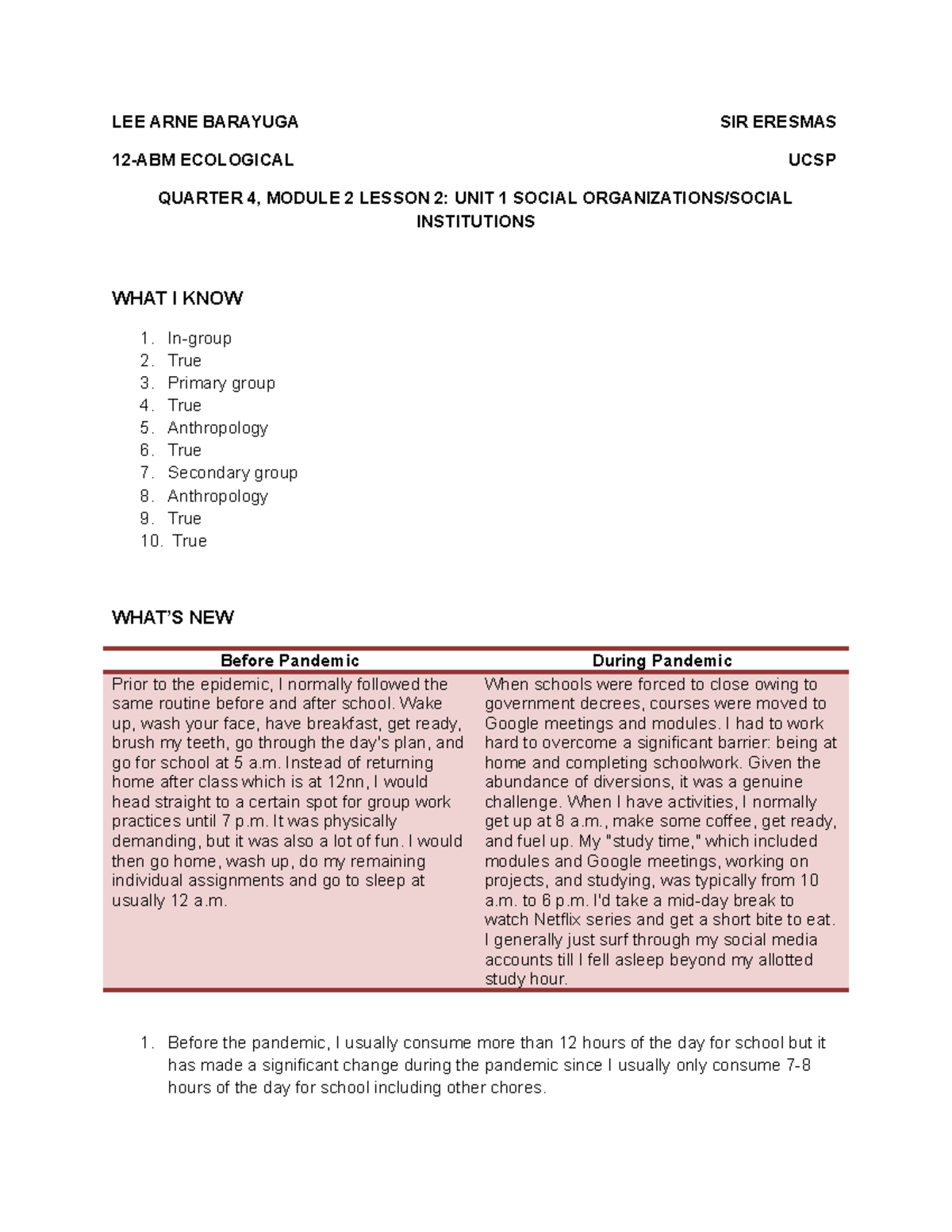 UCSP 12-ABM Q4 Module 2 Lesson 2: Social Organizations & Institutions ...
