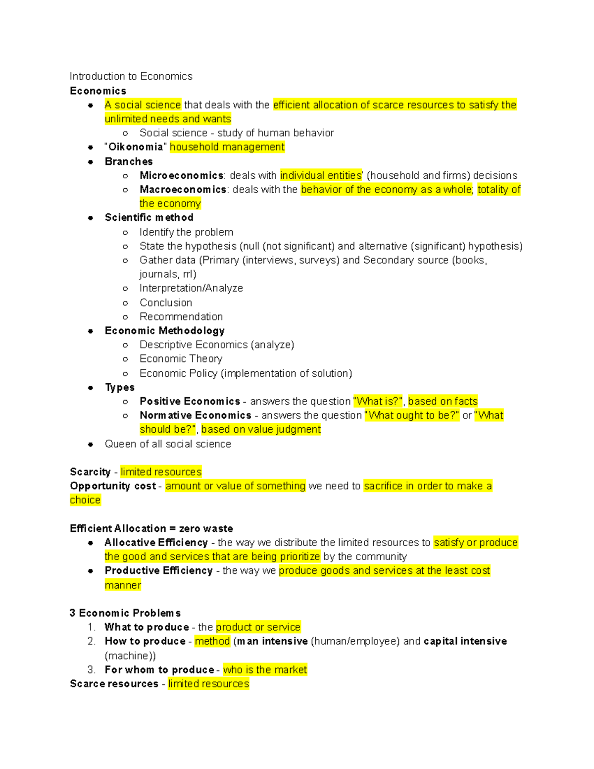Introduction to Economics - Introduction to Economics Economics A ...