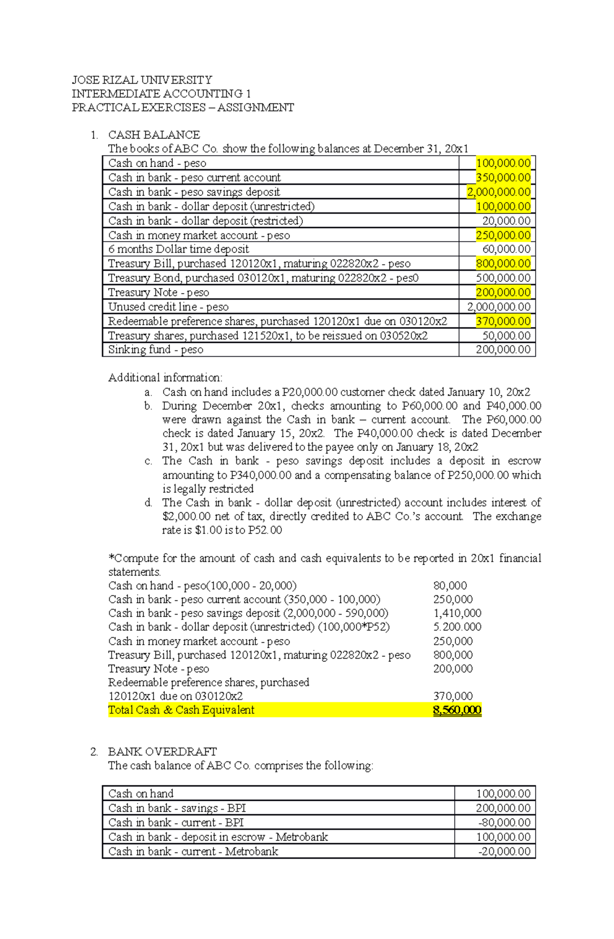 Intacc-1 - Intermediate Accounting Practical Exercises Guide - Studocu