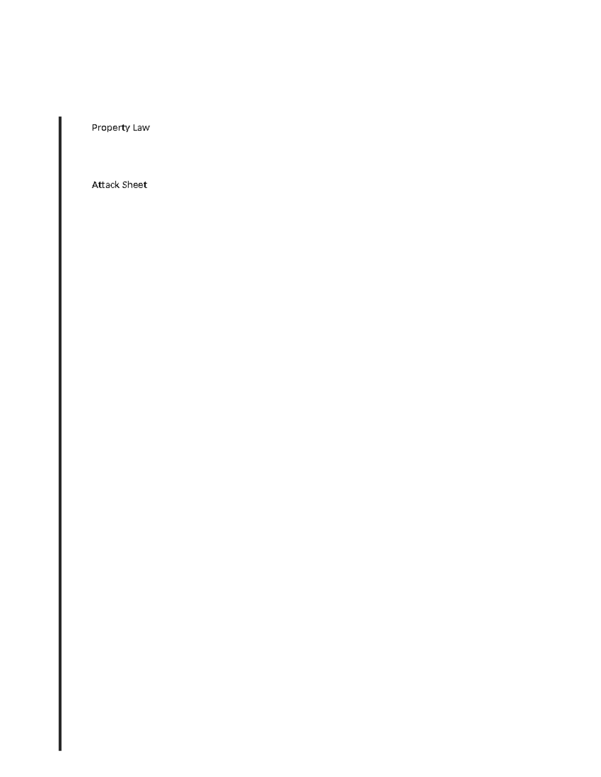 Property Law Attack Sheet: Acquisition, Possession, and Estates - Studocu