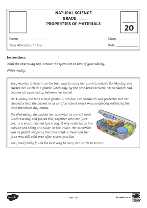 Grade 7 Natural Science Term 2 Test & Answers (Version 2) - Studocu