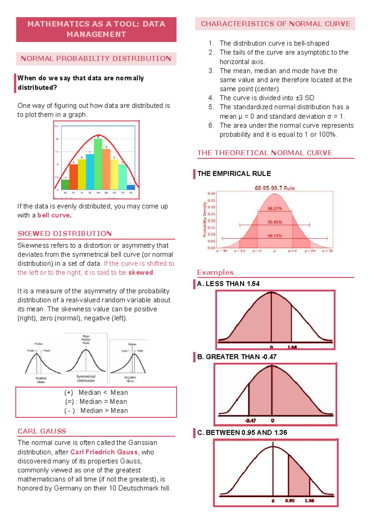 Biostats Midterm: Understanding Normal Probability Distribution - Studocu
