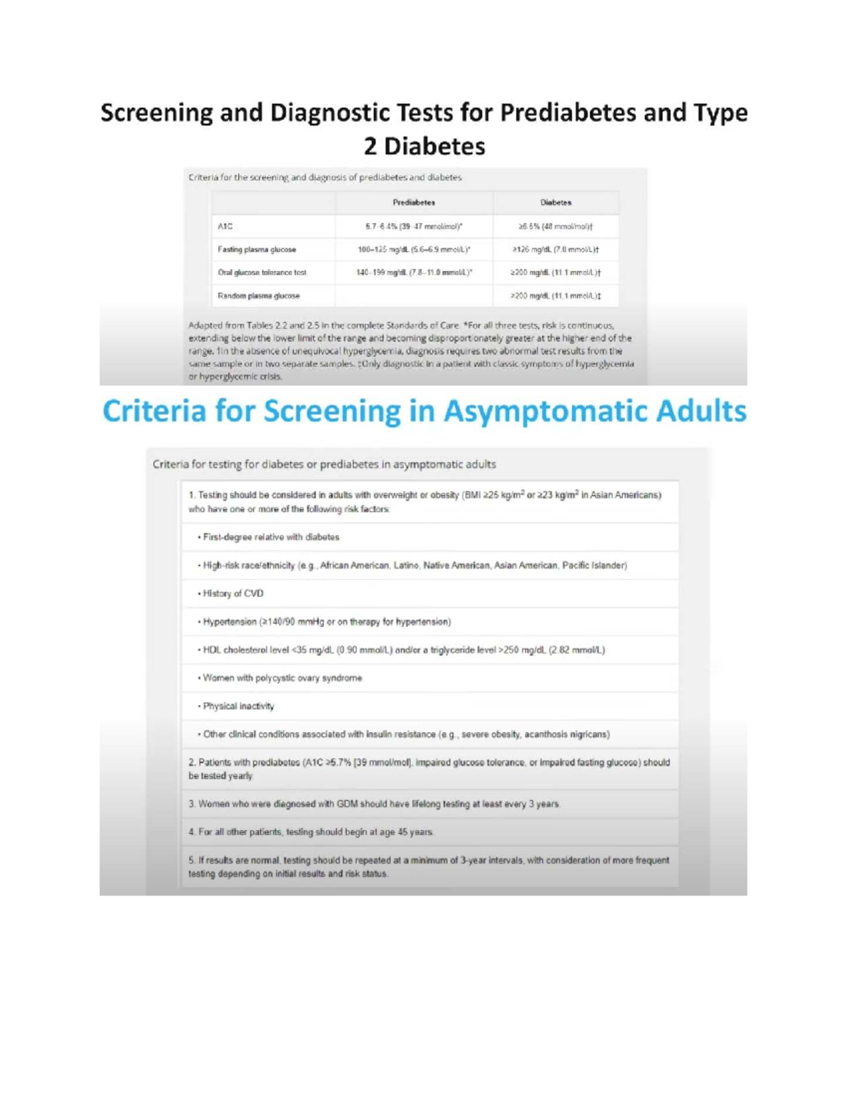 Screening & Diagnosis of Prediabetes & Type 2 Diabetes: DM Treatment ...