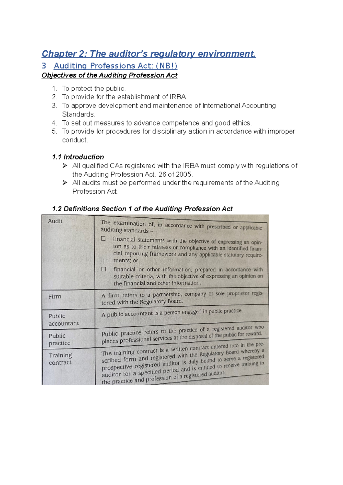 Chapter 2: The Regulatory Environment of the Auditing Profession Act ...