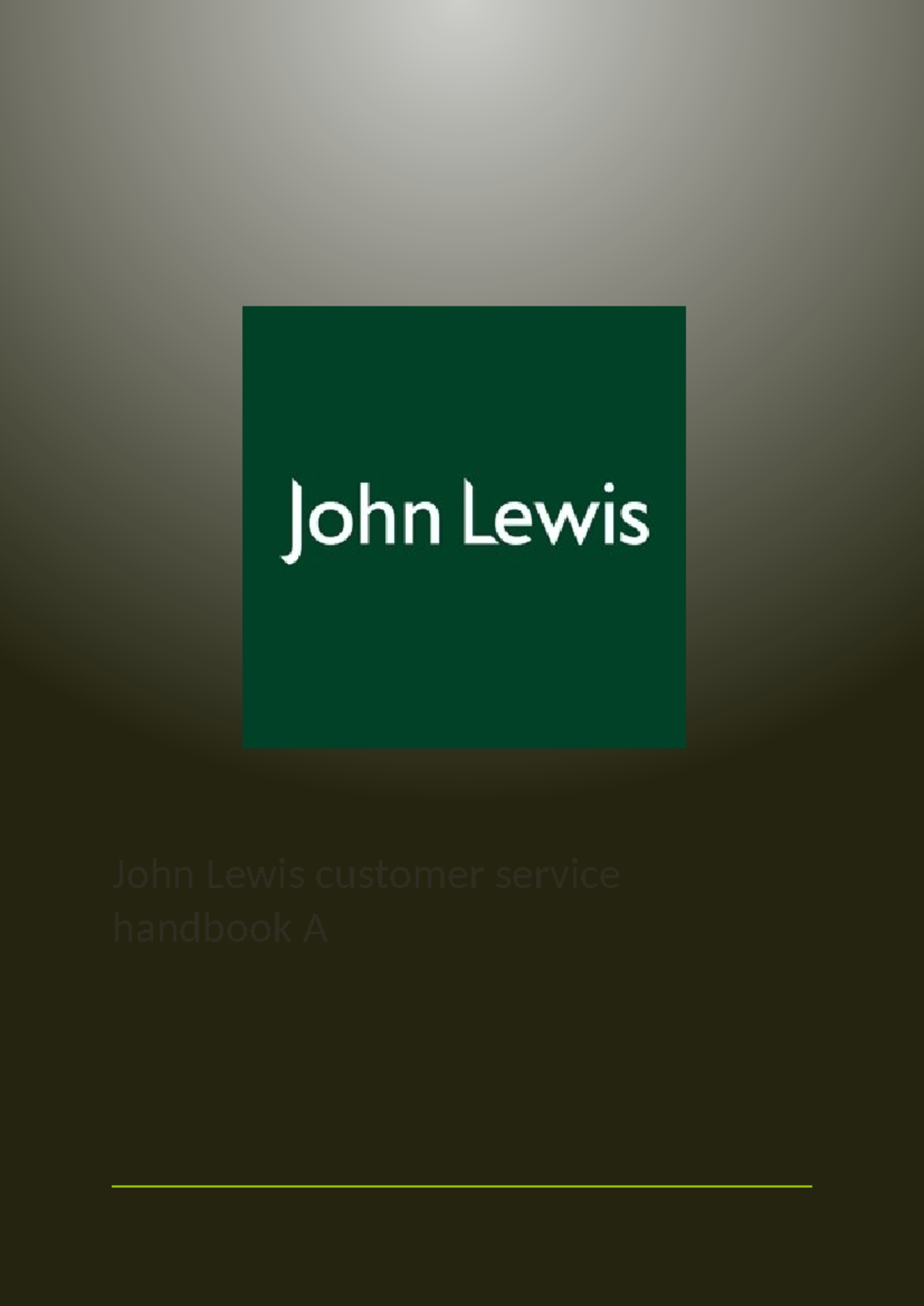 BTEC UNIT 14: John Lewis Customer Service Handbook and Insights - Studocu