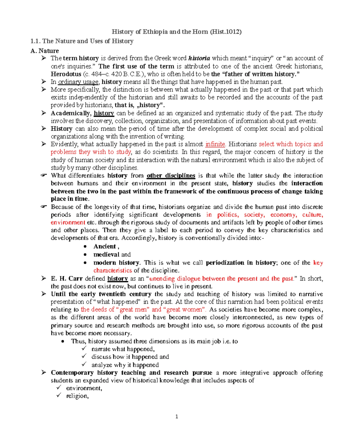 Addis Ababa University Hist. 1012 Final Exam Study Guide 2015 - Studocu