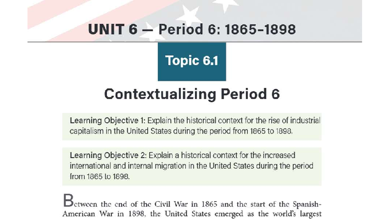 UNIT 6: Contextualizing Period 6 - Industrial Capitalism & Migration ...