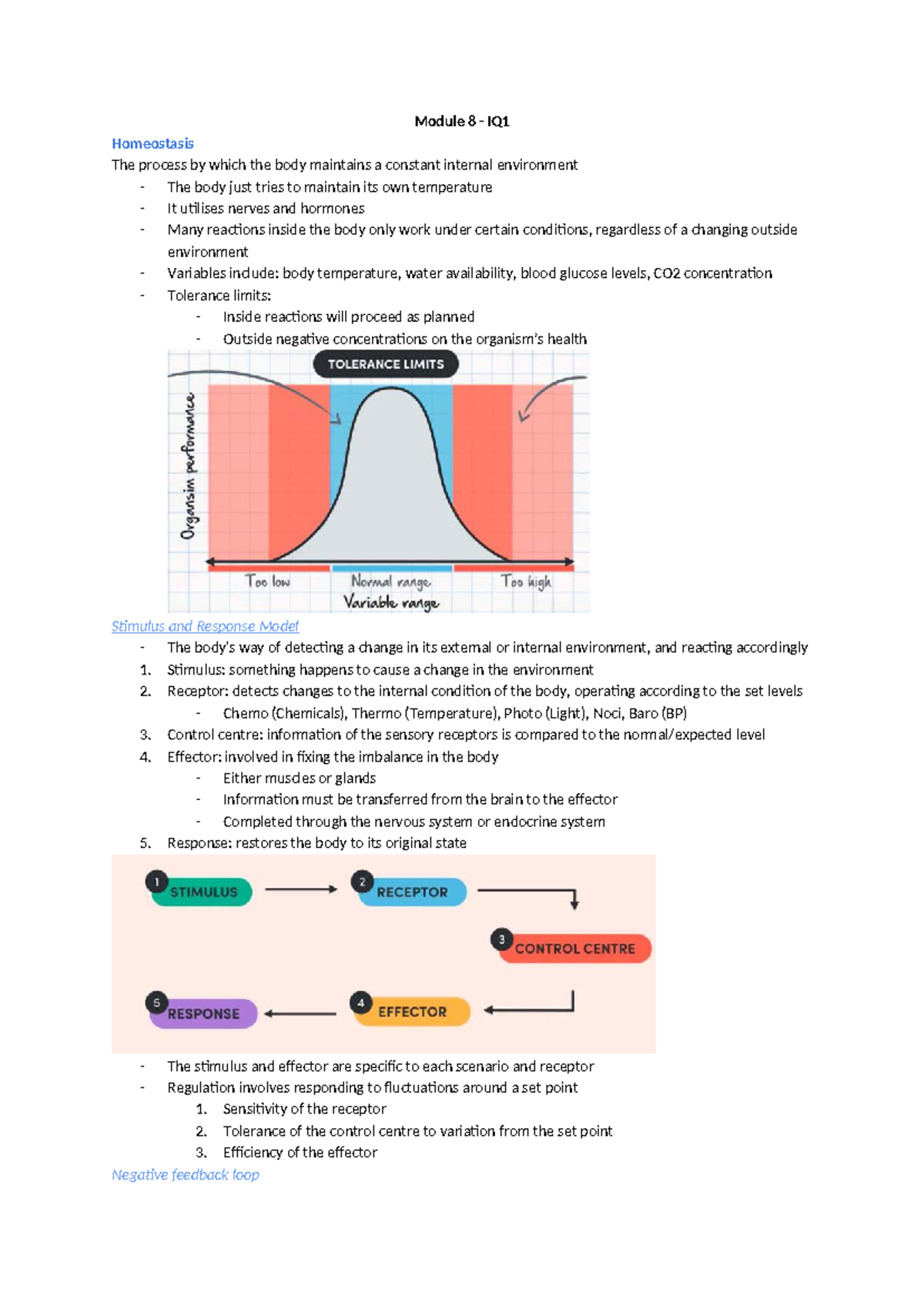 Biology Module 8: Homeostasis and Regulatory Mechanisms - Studocu