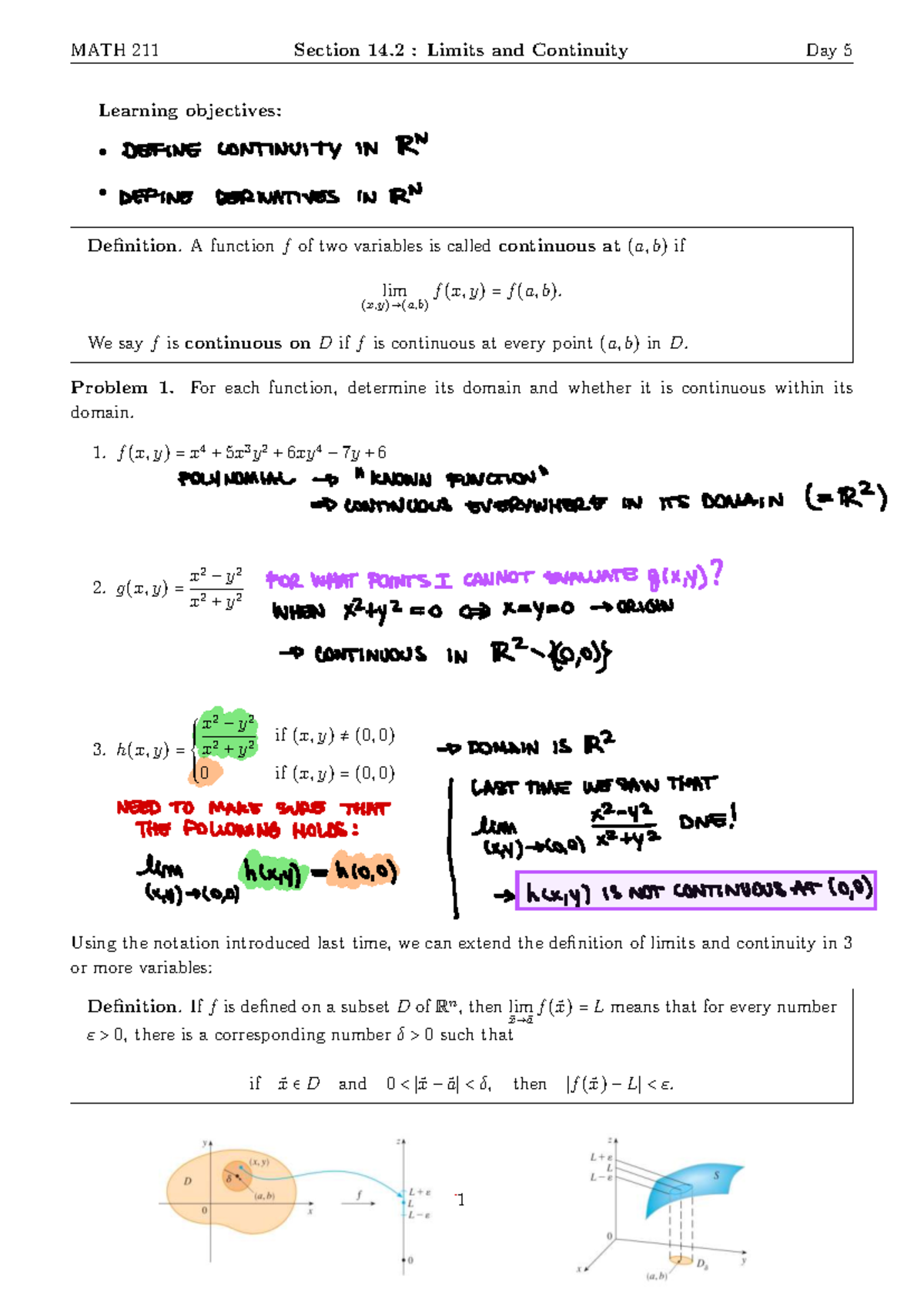 MATH 211 Final Exam Review: Limits, Continuity & Partial Derivatives - Studocu