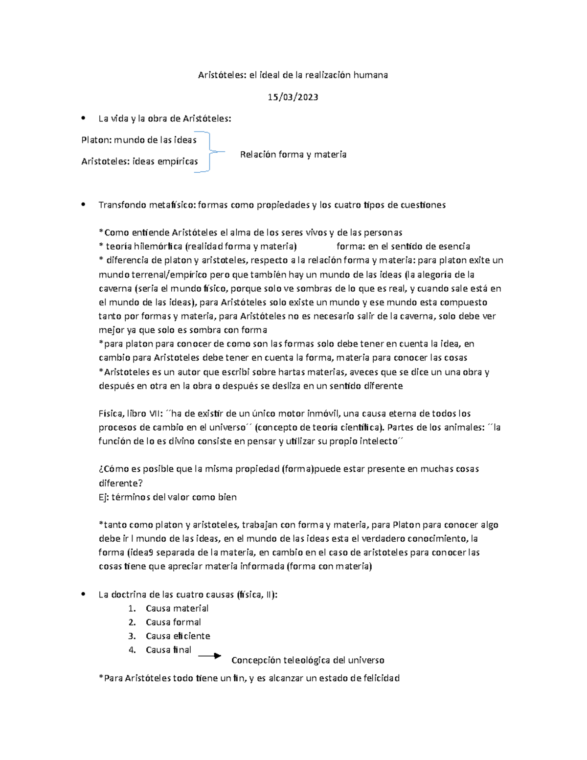 Apuntes clase filosofia practica - Aristóteles: el ideal de la ...