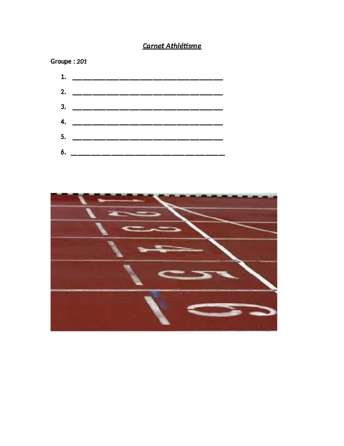 Carnet d'Athlétisme Sec 1-2 : Saut, Course et Lancer - Studocu