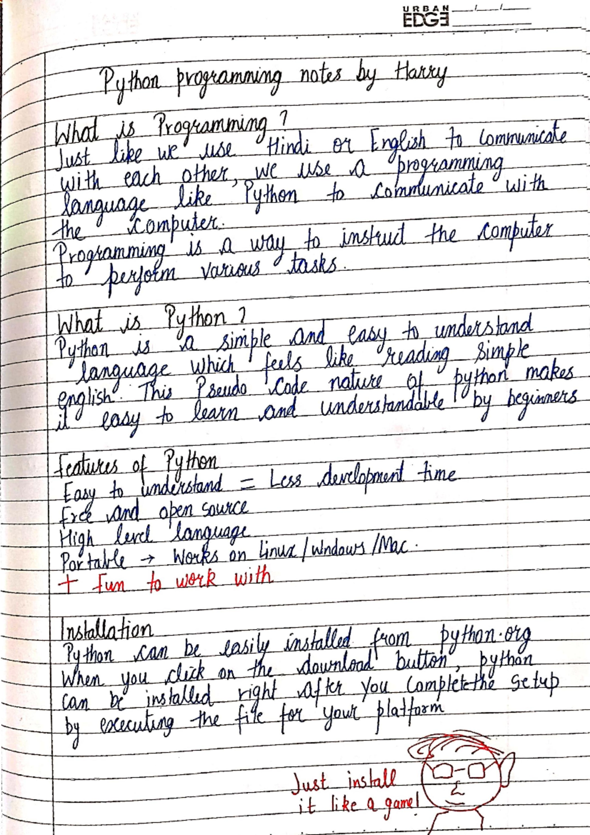 URBAN EDG3 Python Programming Notes for Beginners: Key Concepts ...