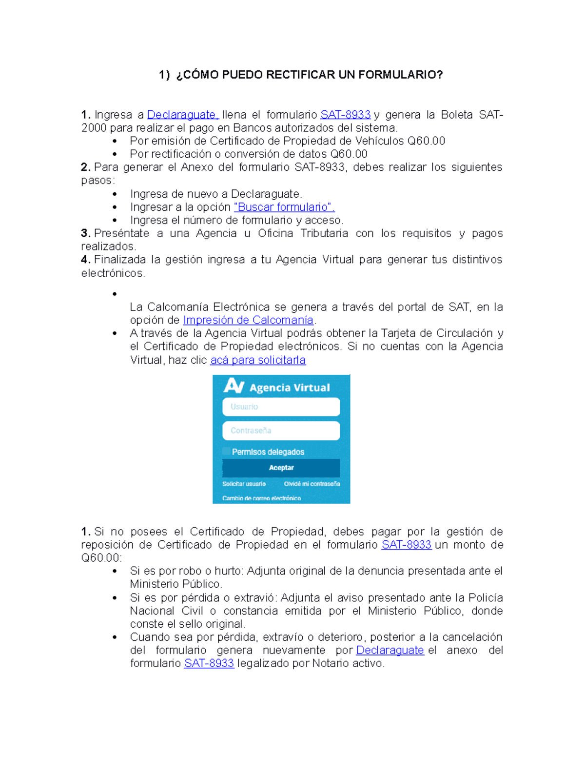 Guía de Uso y Rectificación en Declaraguate - APUNTES - Studocu