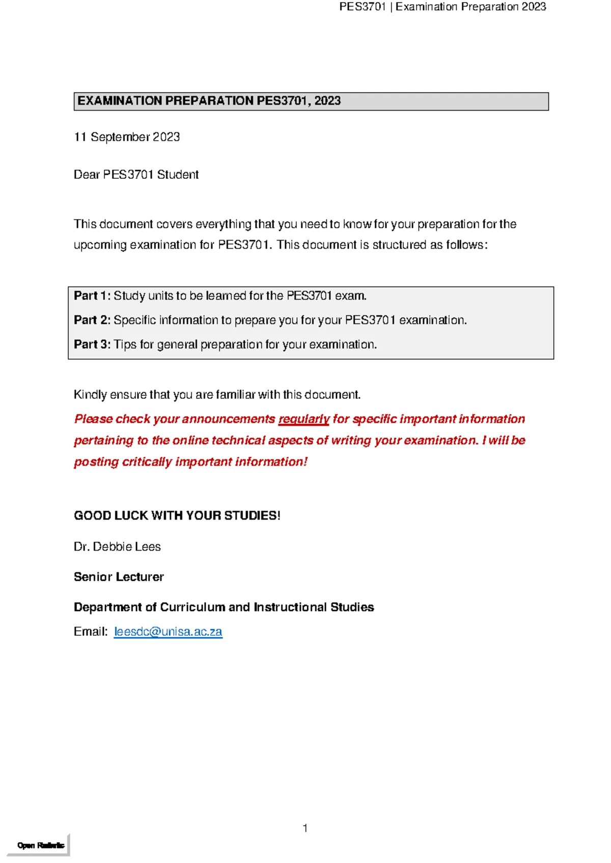 PES3701 - Comprehensive Study Guide for Course Success - Studocu