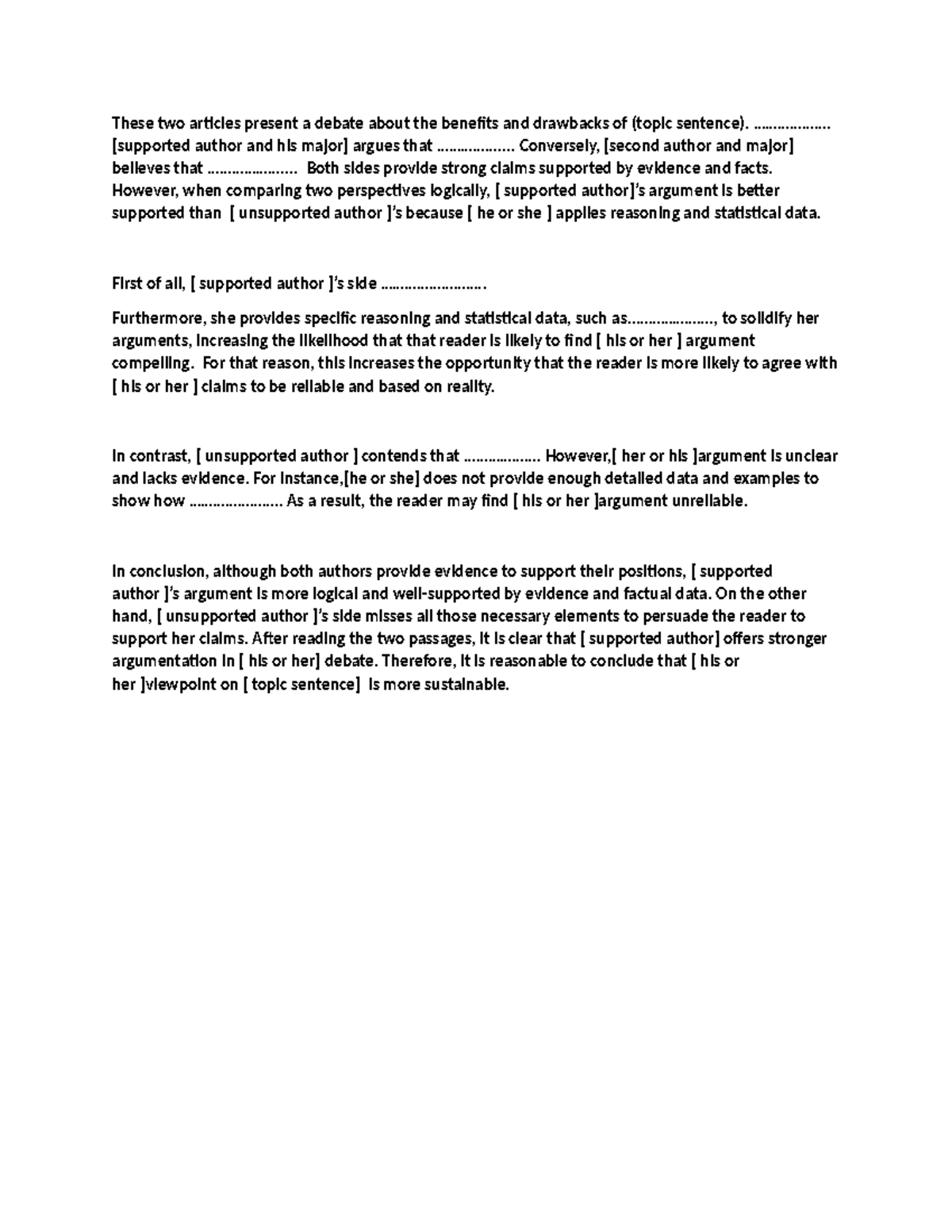 Format - GED - These two articles present a debate about the benefits ...