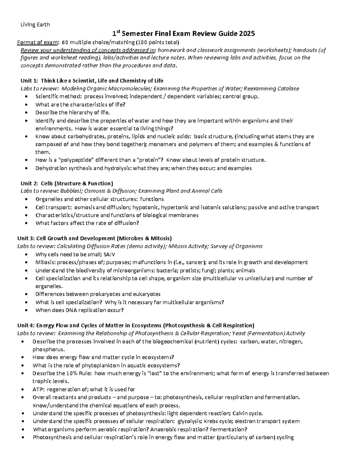 LE1st Sem Final Exam Review Guide 2025: Key Concepts & Labs - Studocu