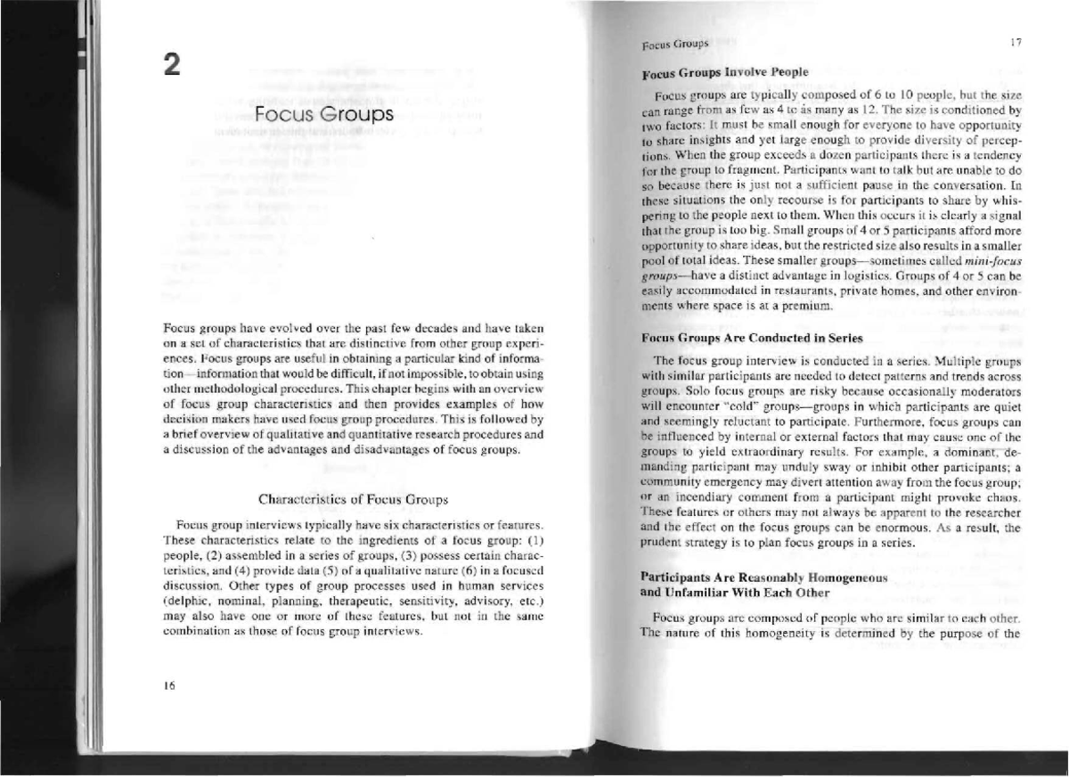 The Uses and Characteristics of Focus Groups in Research (Course Code ...