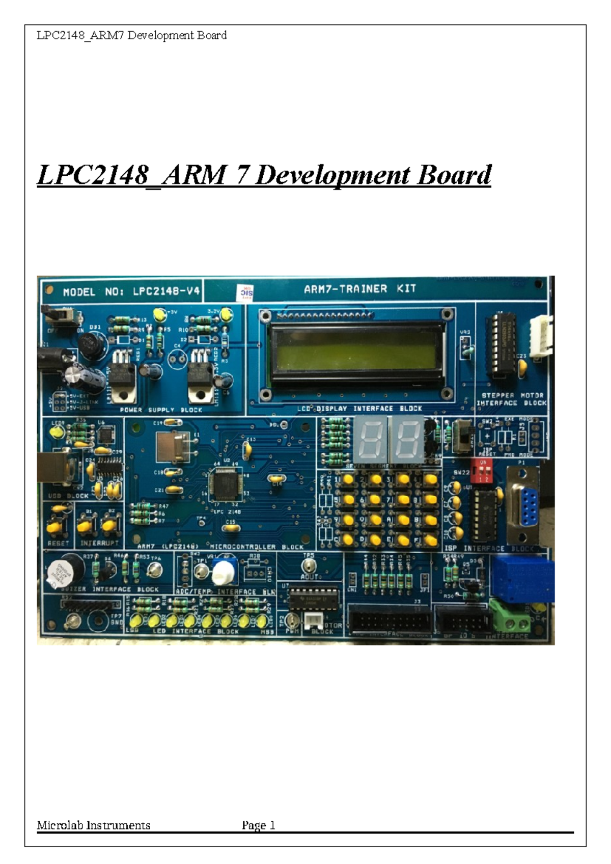 LPC2148_ARM7 Manual: Embedded C Basics & Experiments Overview - Studocu