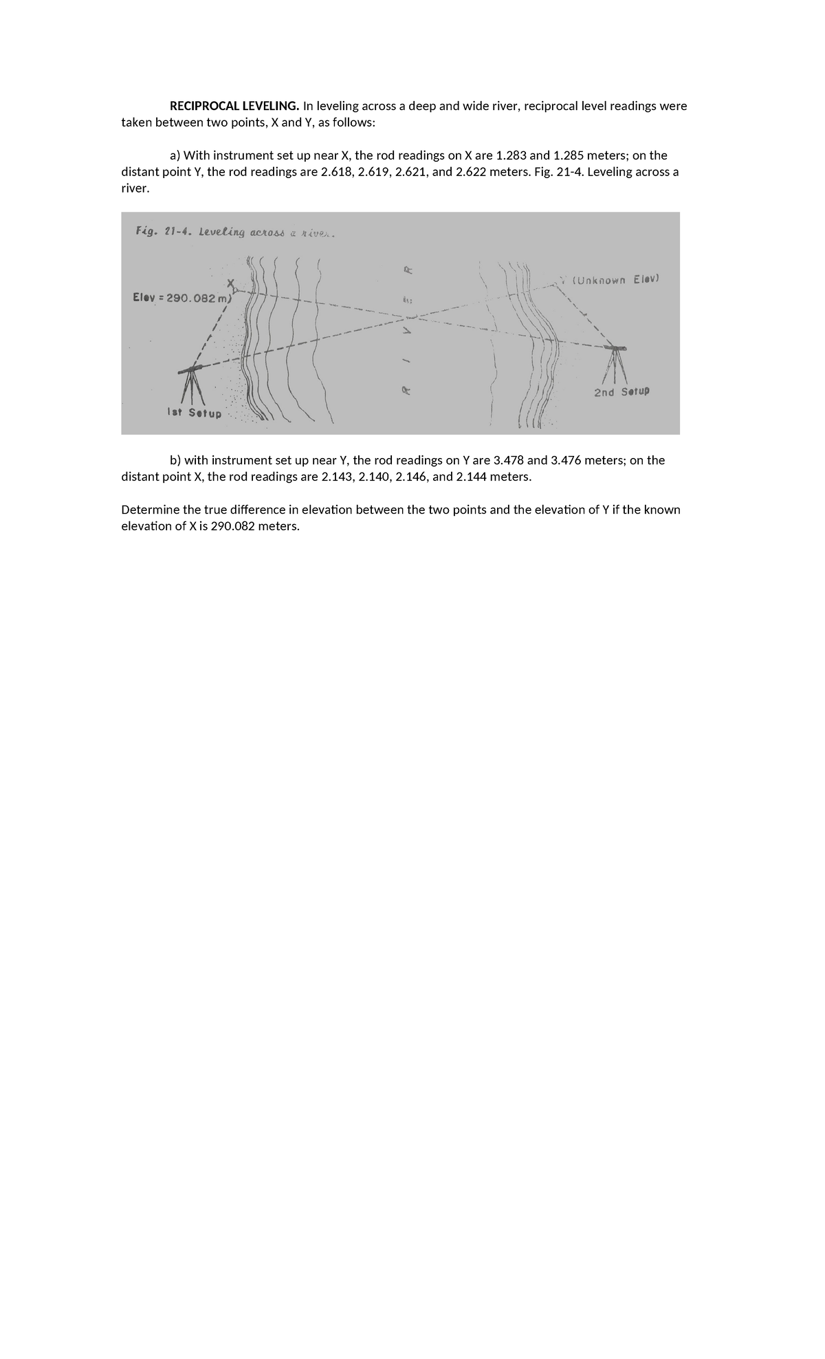 ECN 210: Reciprocal Leveling Analysis Across a River - Studocu
