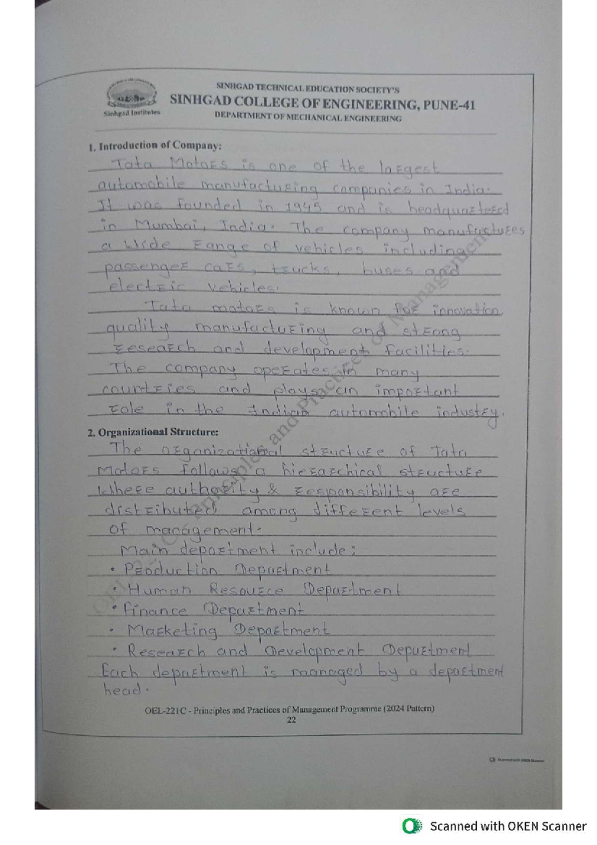 Principles and Practices of Management Case Study: Tata Motors Analysis ...