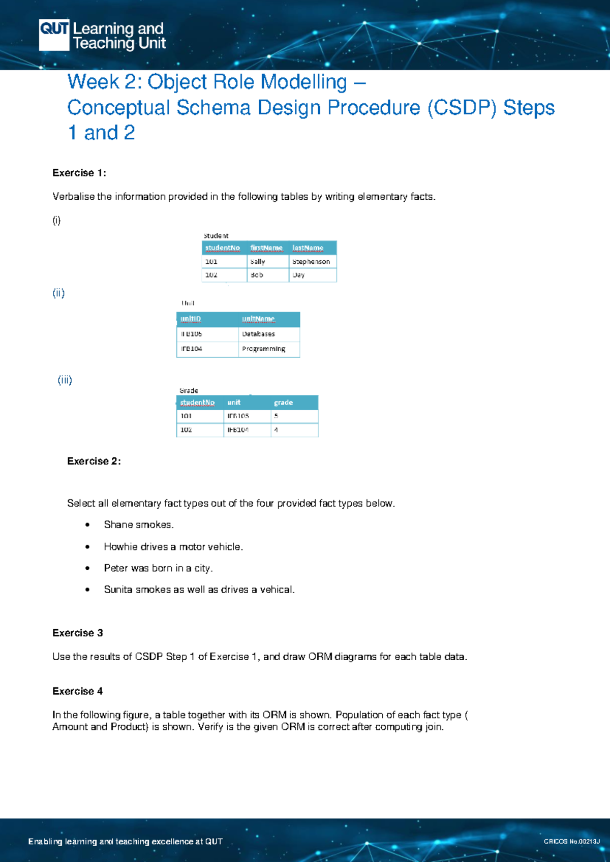 IFB105 week 2 pre tutorial acitivity exercises - Enabling learning and teaching excellence at ...