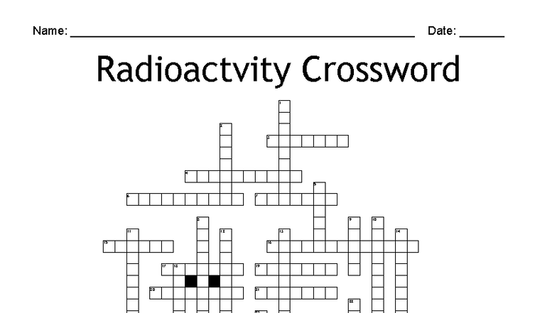 Radioactivity Crossword Puzzle: Key Terms & Concepts - Studocu